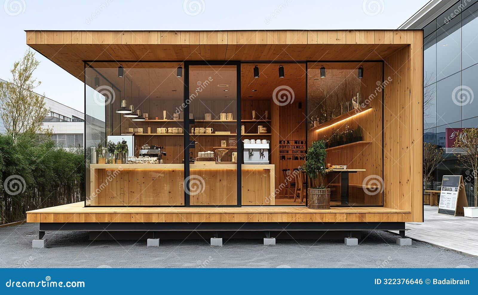 Modern Modular Coffee Shop. Stock Illustration - Illustration of ...