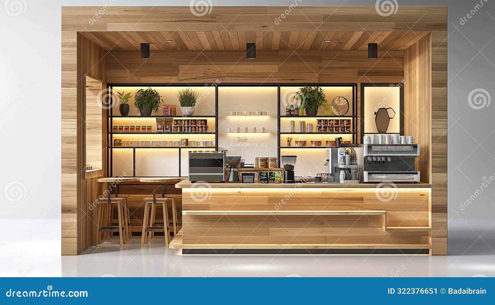 Modern Modular Coffee Shop. Stock Illustration - Illustration of lobby ...