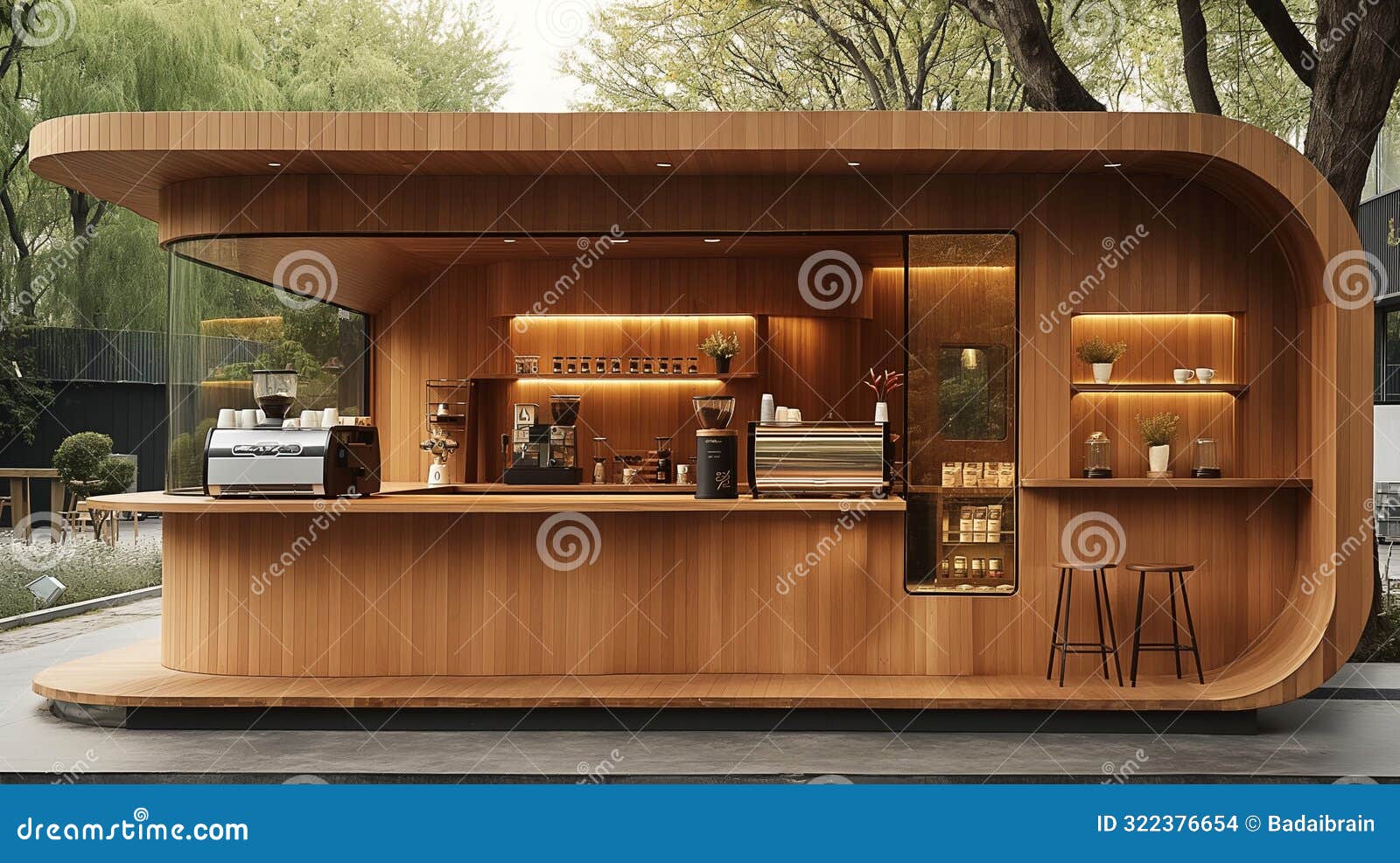 Modern Modular Coffee Shop. Stock Illustration - Illustration of facade ...