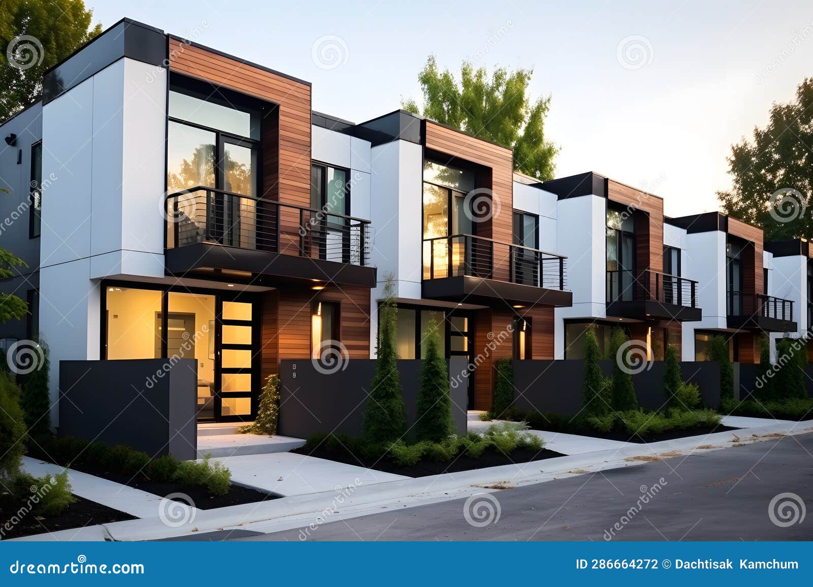 Modern Modular Private Townhouses Ai Generated Stock Illustration ...