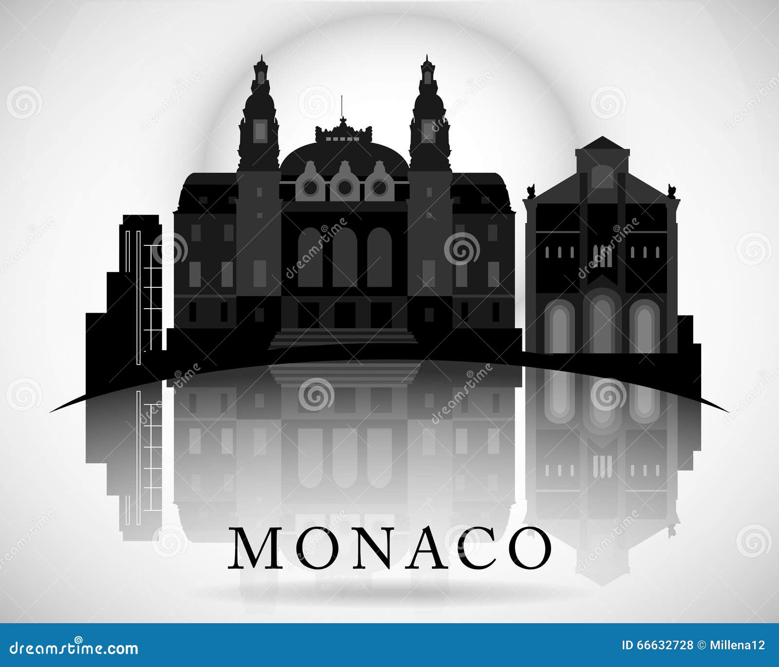 Monaco Skyline Silhouette. Vector Illustration | CartoonDealer.com ...