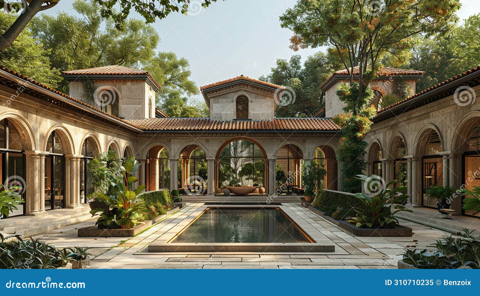 Modern Monastery with Minimalist Design and Peaceful Courtyards3D ...