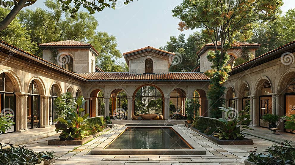 Modern Monastery with Minimalist Design and Peaceful Courtyards3D ...