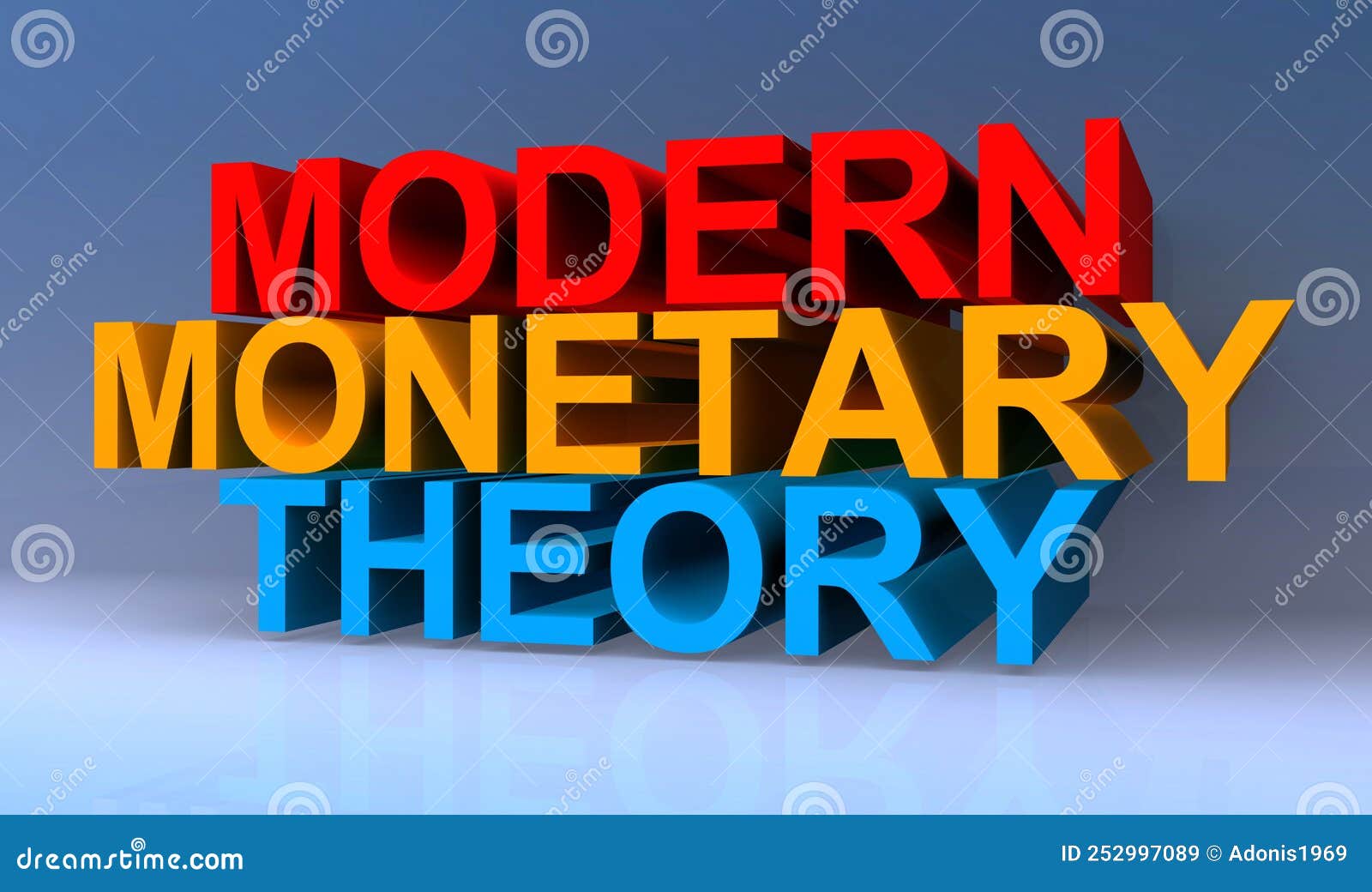 Modern Monetary Theory on Blue Stock Illustration - Illustration of ...