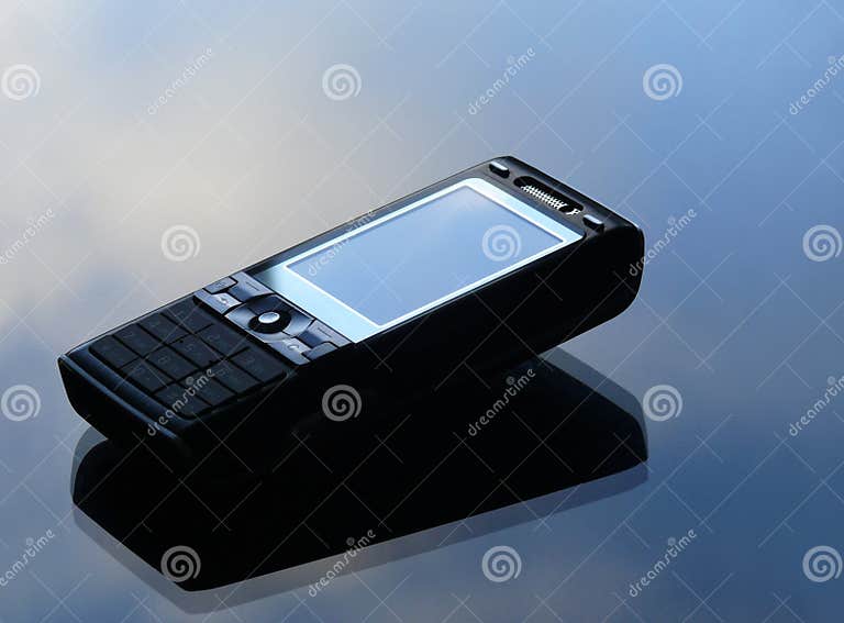 Modern Monile Phone Isolated on Blue Background Stock Photo - Image of ...