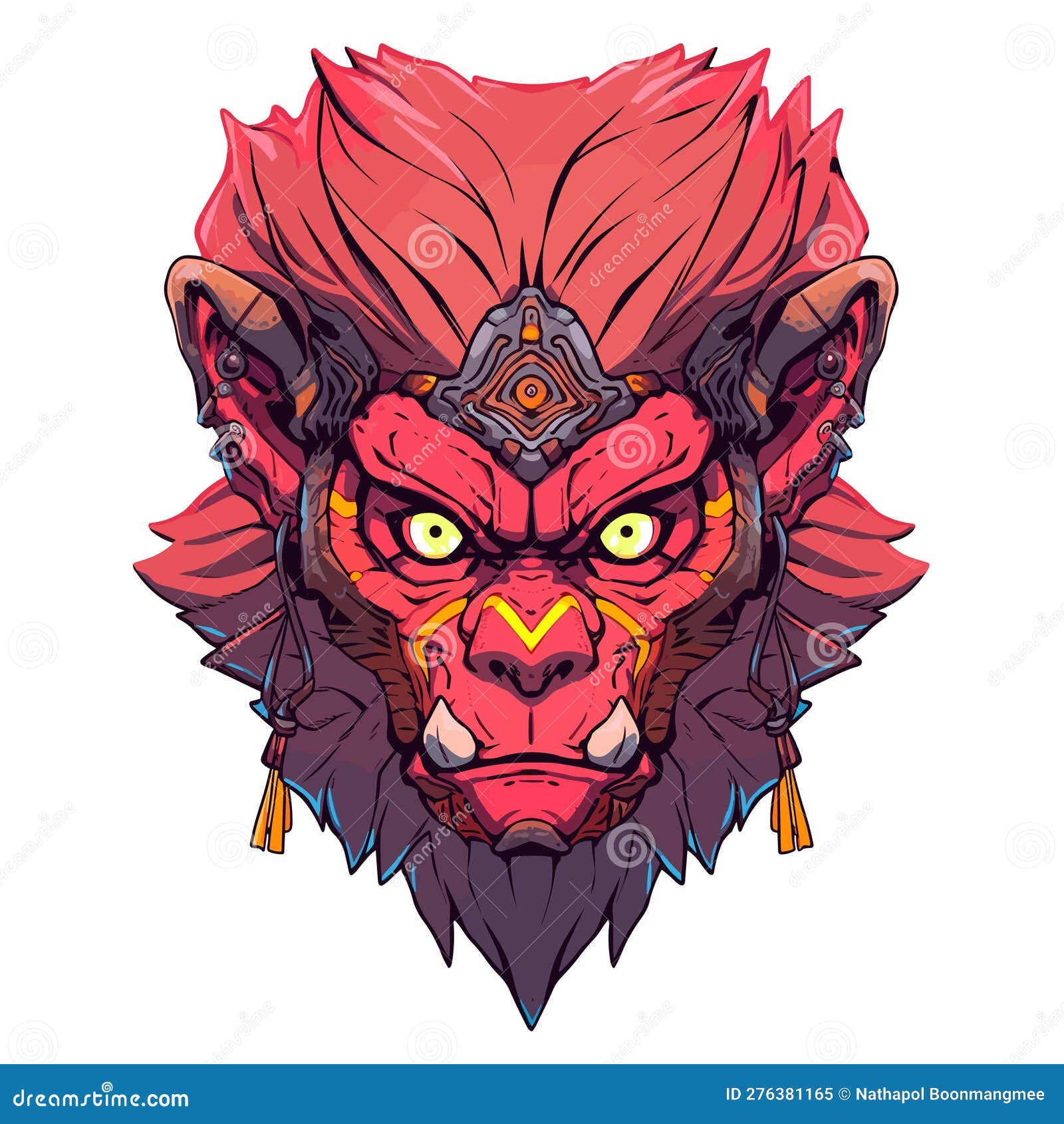 Modern Monkey Face Logo and T-shirt Vector Design Stock Illustration ...