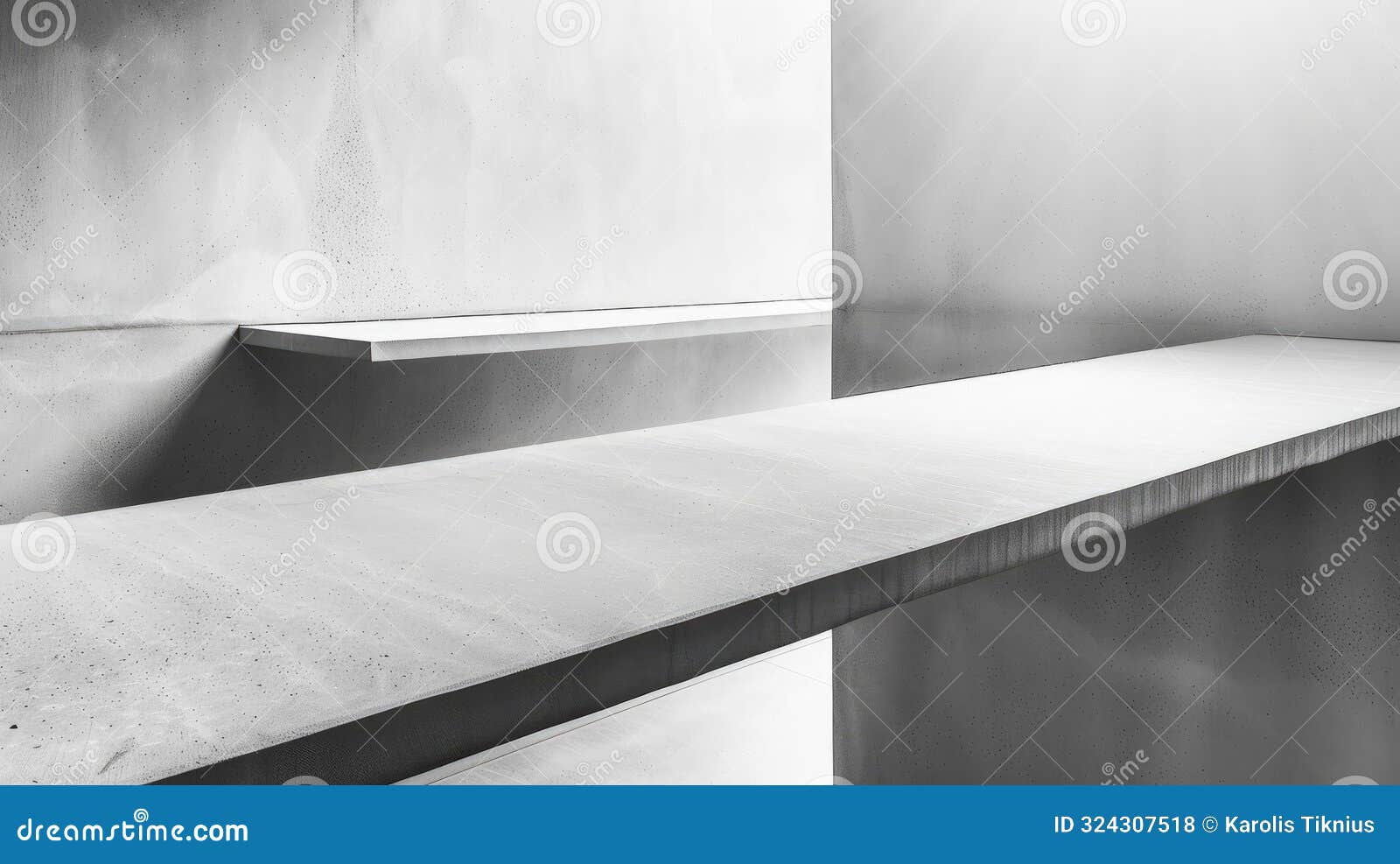 Modern Monochrome Concrete Slabs and Soft Natural Light Stock ...