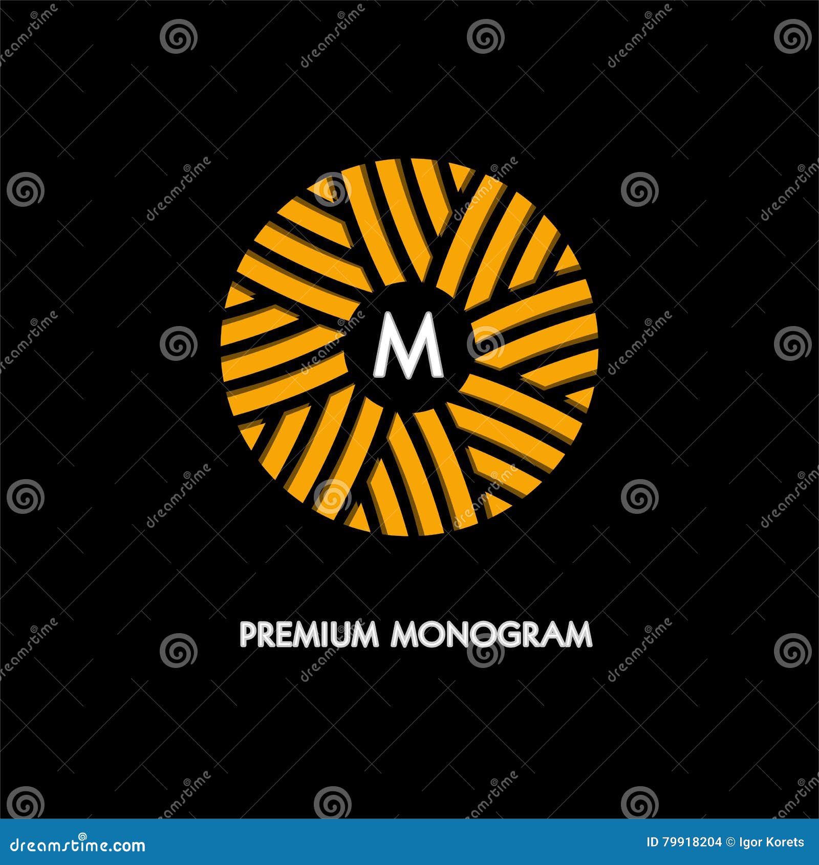 Modern Monogram, Emblem, Logo. Ring Parallel Strips Swirling ...