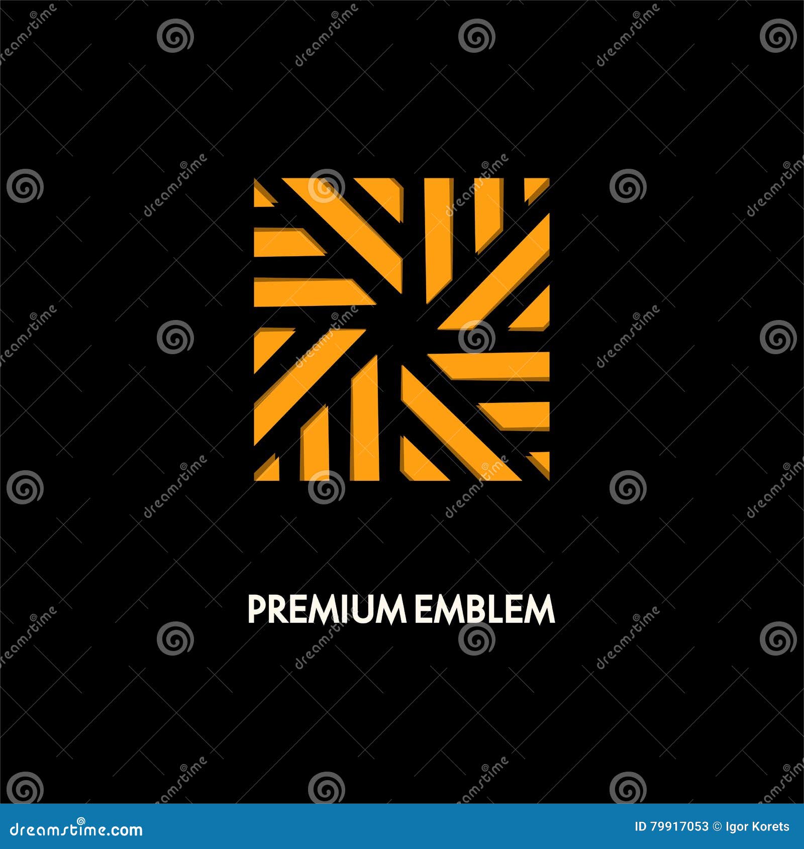 Modern Monogram, Emblem, Logo. Square Parallel Strips Swirling ...