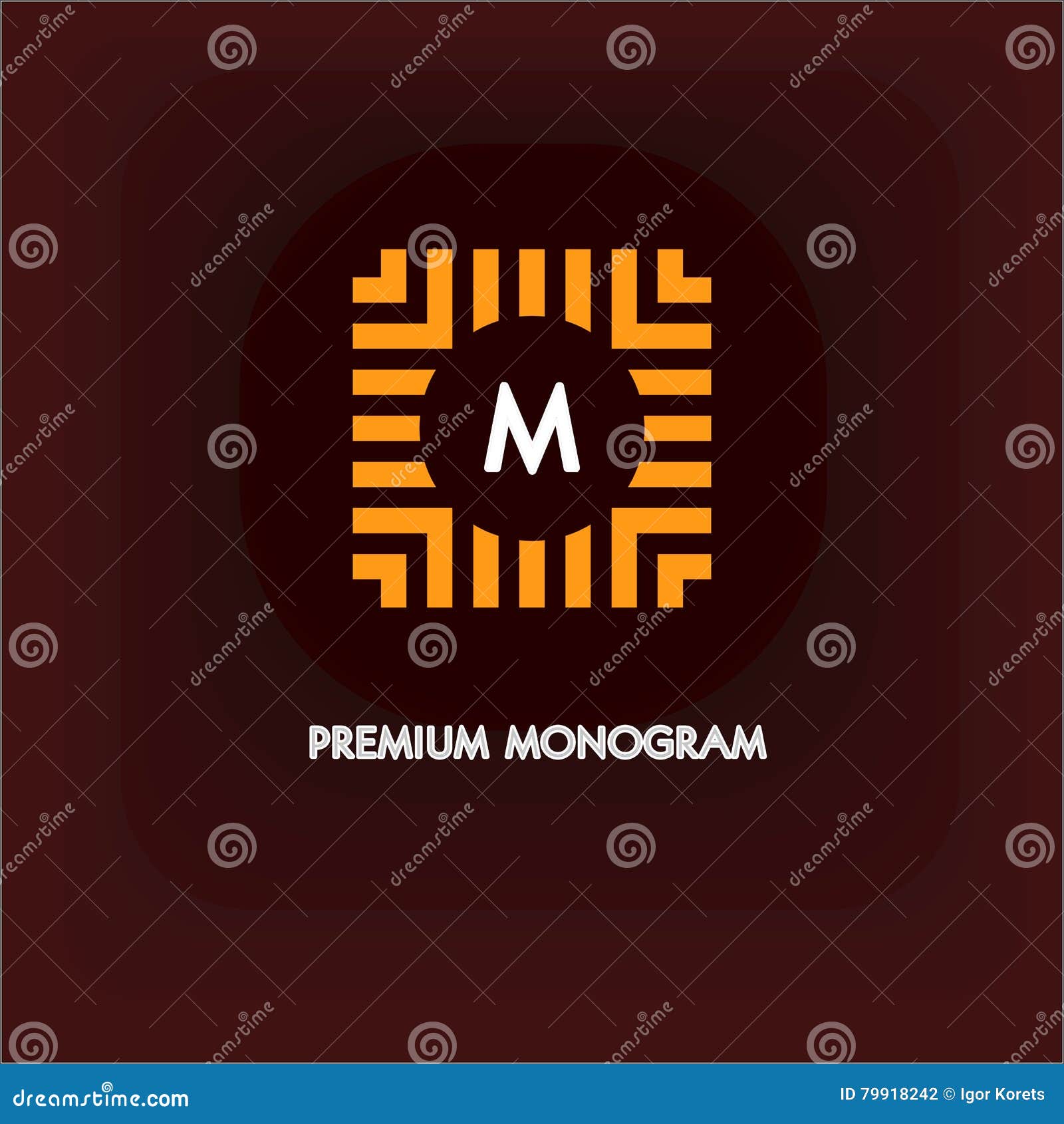 Modern Monogram, Emblem, Logo. Ring Parallel Strips Swirling ...