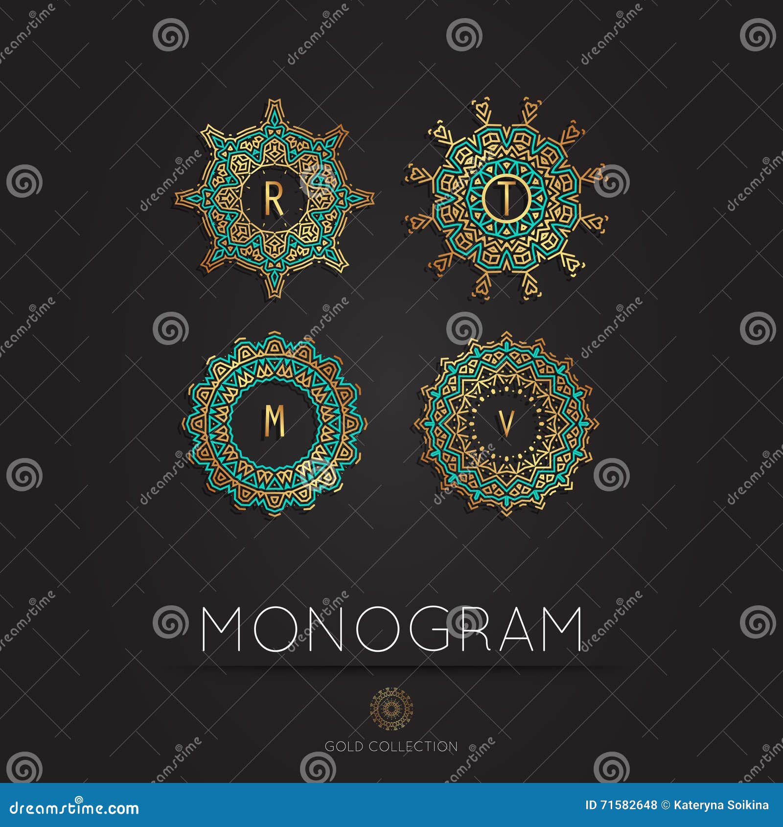 Modern Monogram, Logo Vector Template. Stock Vector - Illustration of ...