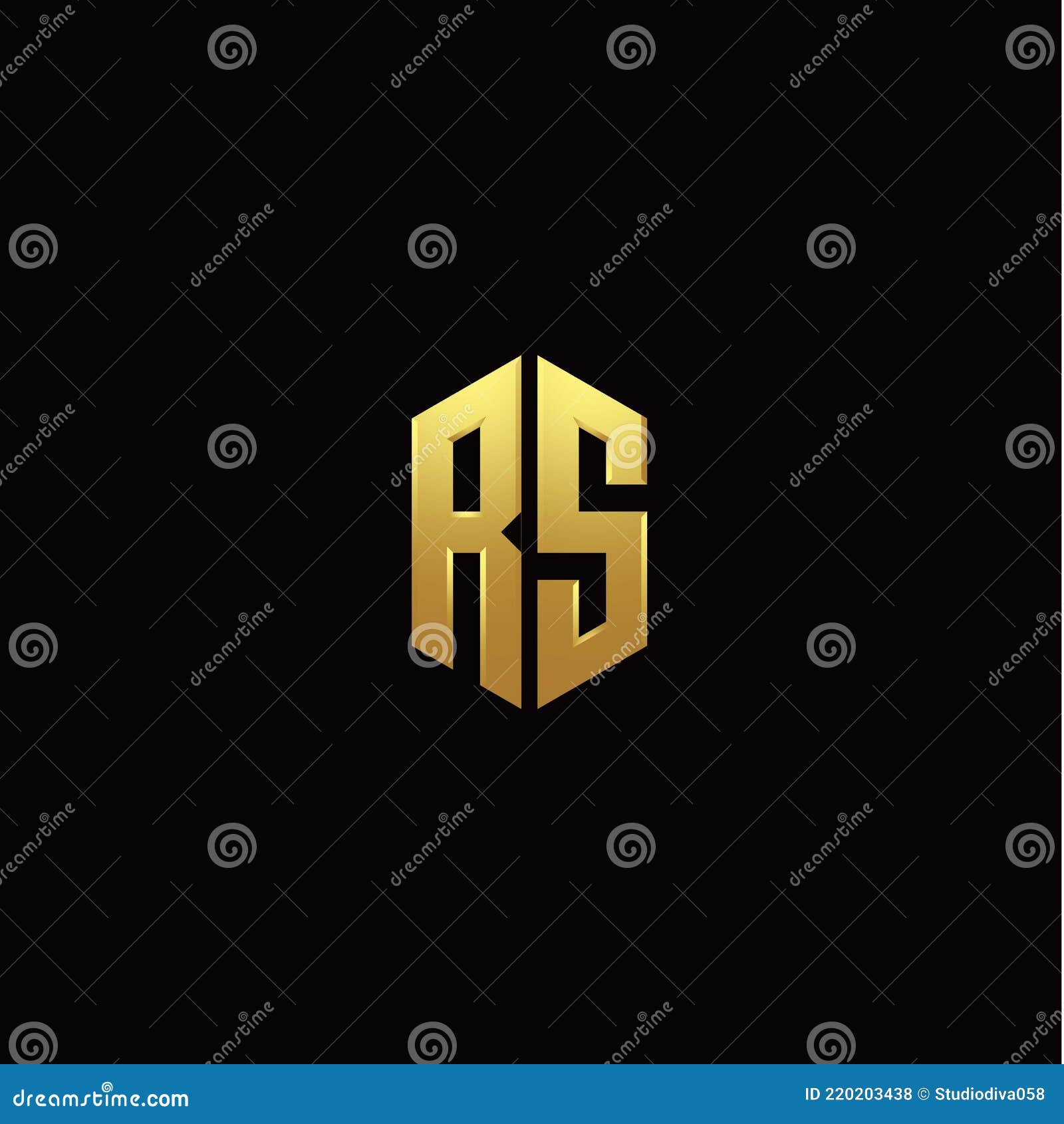 R S Modern Monogram Style Initial Logo Template Stock Illustration ...