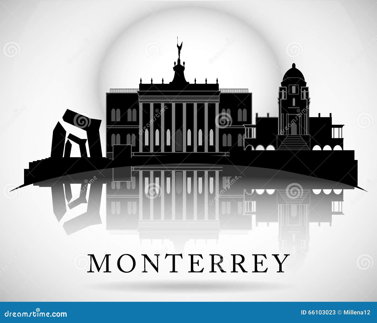 Modern Monterrey City Skyline Design. Mexico Stock Vector ...