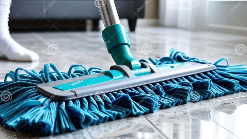 Modern Mop Close Up on the Floor Stock Photo - Image of routine, chore ...