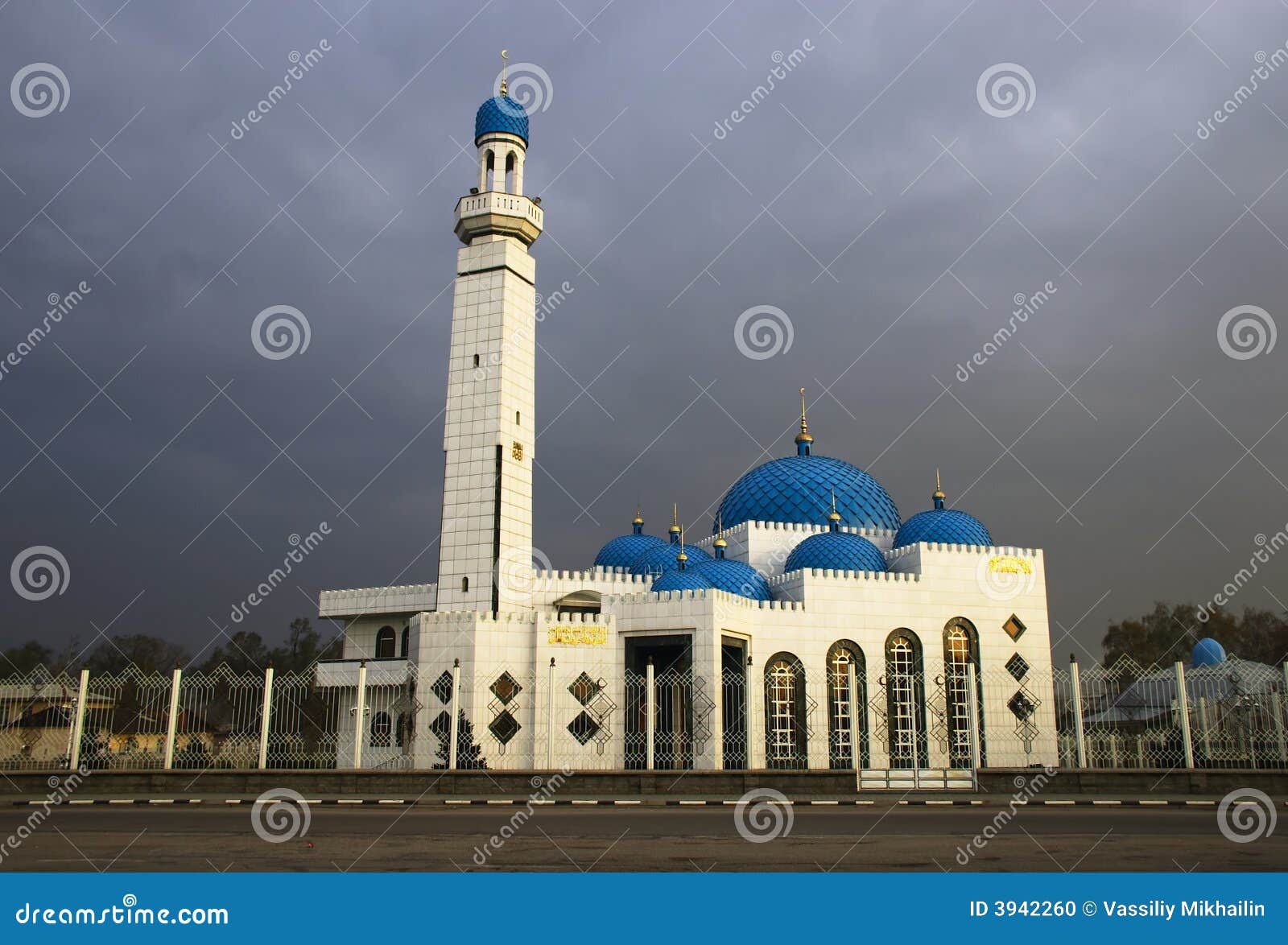Modern Mosque Islamic Architecture Minaret Tower Royalty-Free Stock ...