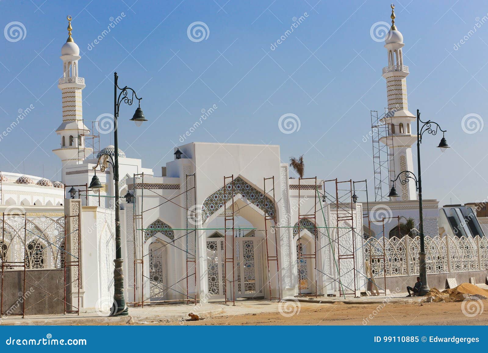 Modern Mosque at Egypt stock image. Image of ornament - 99110885