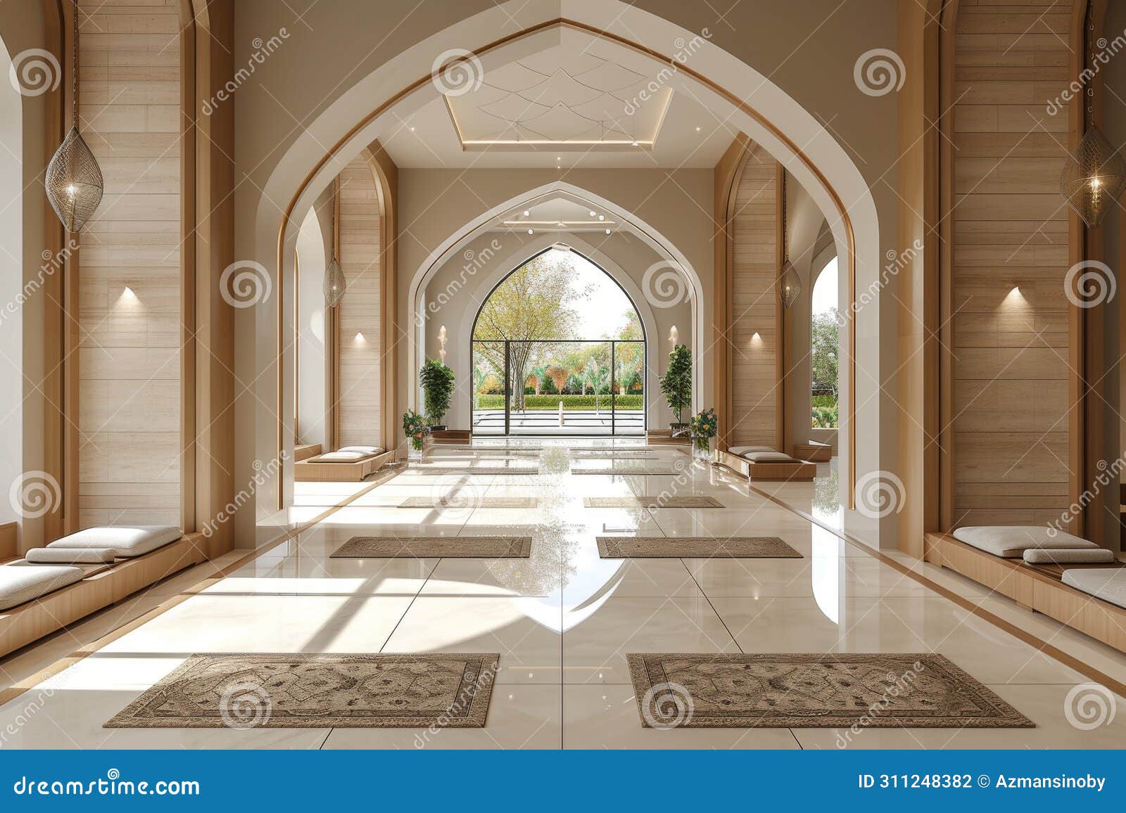 A Modern Mosque Interior, Minimalism and Understated Elegance Stock ...