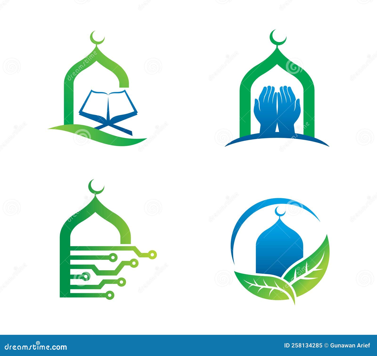 Modern Mosque Dome Logo Icon Vector Illustration | CartoonDealer.com ...