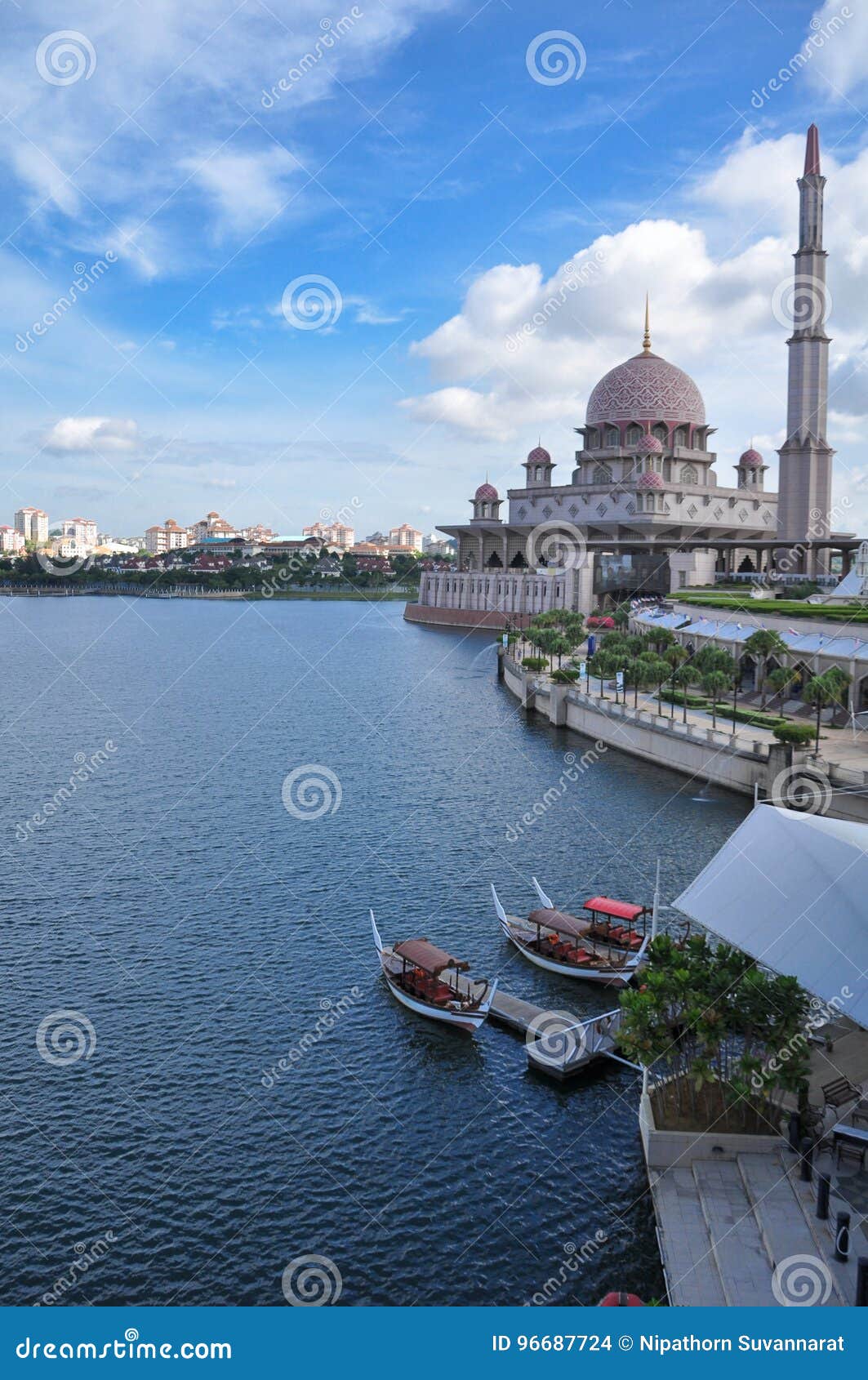 Modern mosque in Malaysia stock photo. Image of pier - 96687724