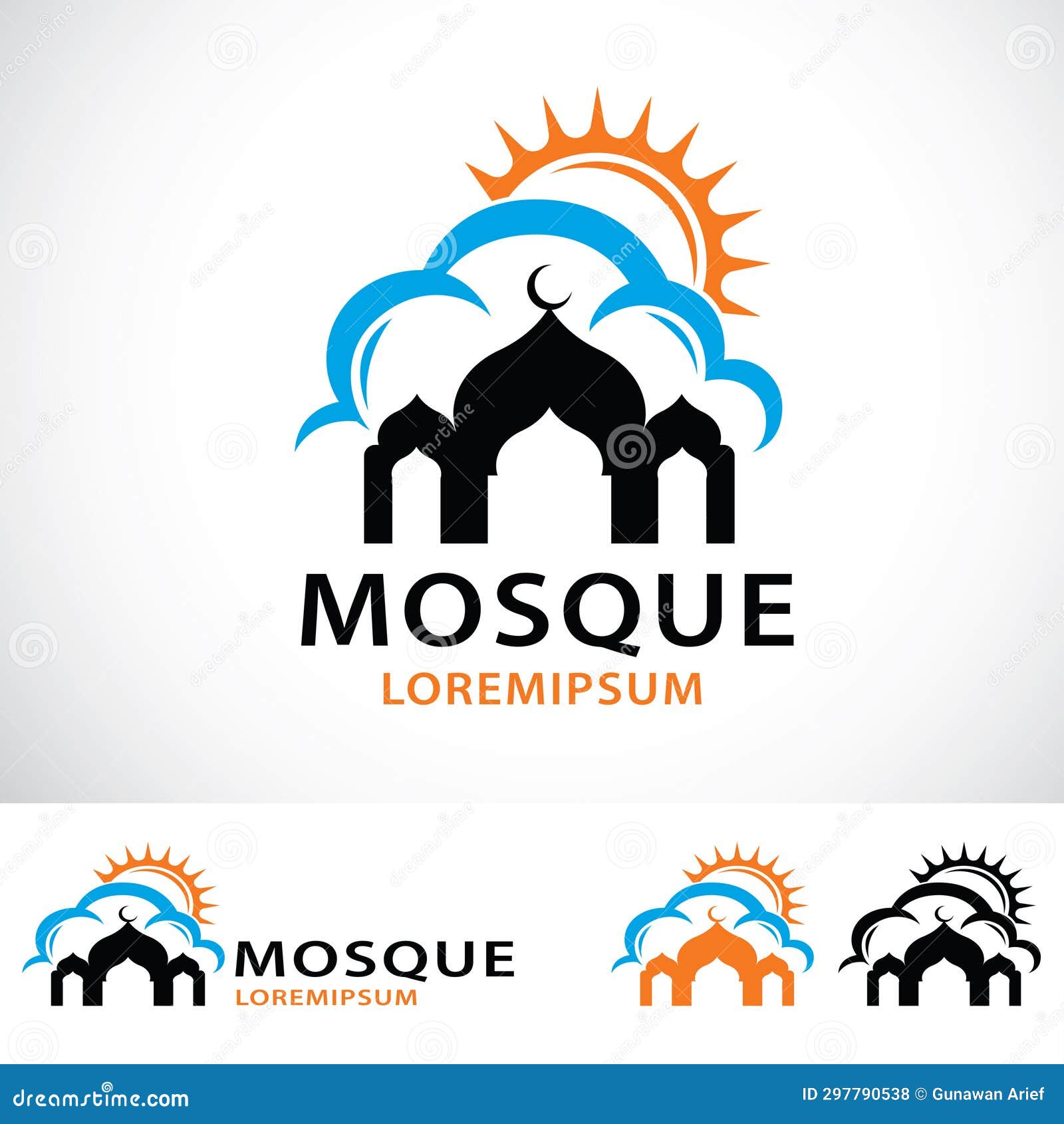 Mosque Vector Logo Design Template Stock Vector - Illustration of ...