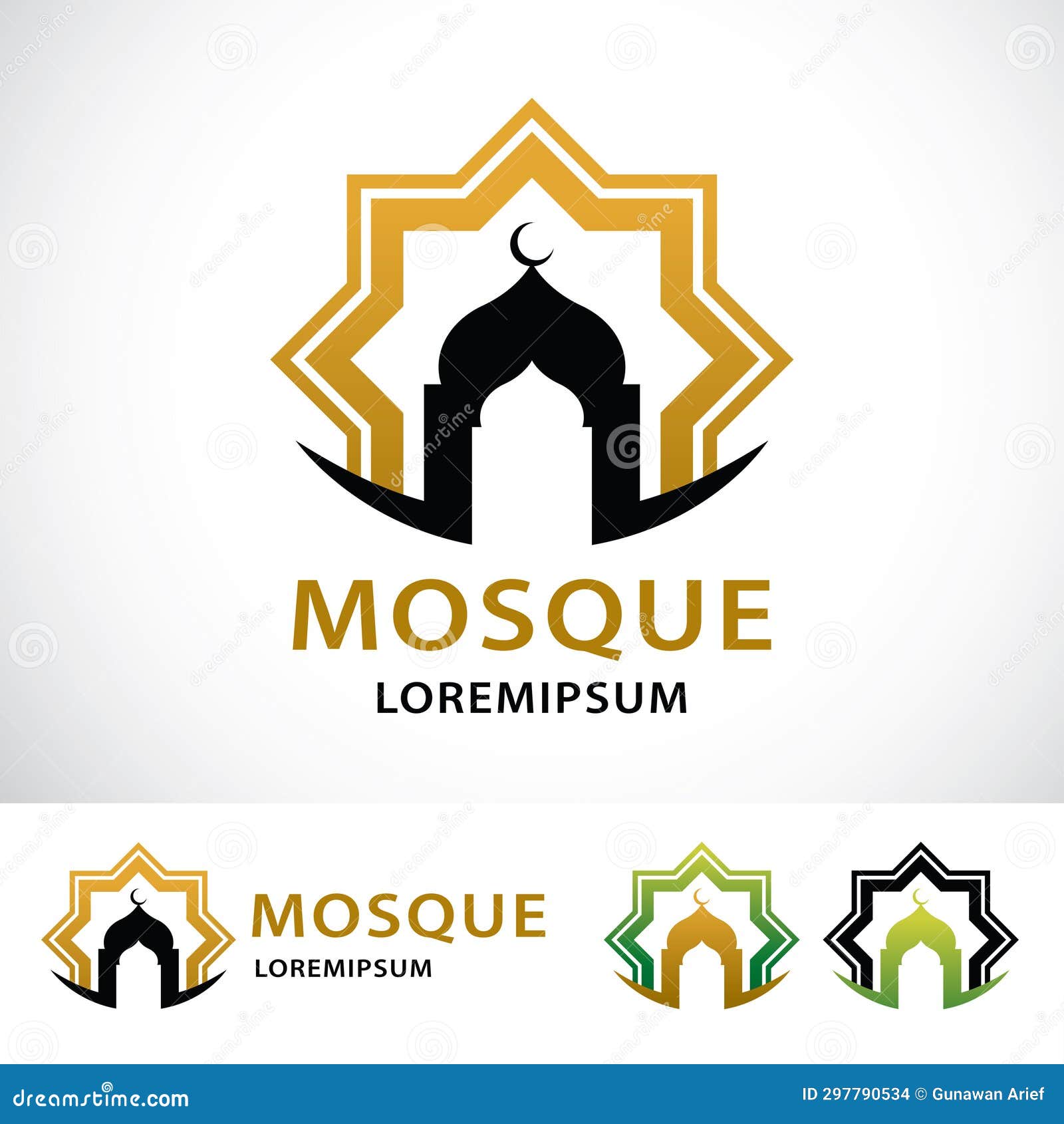 Modern Mosque Logo Design Template Stock Illustration - Illustration of ...