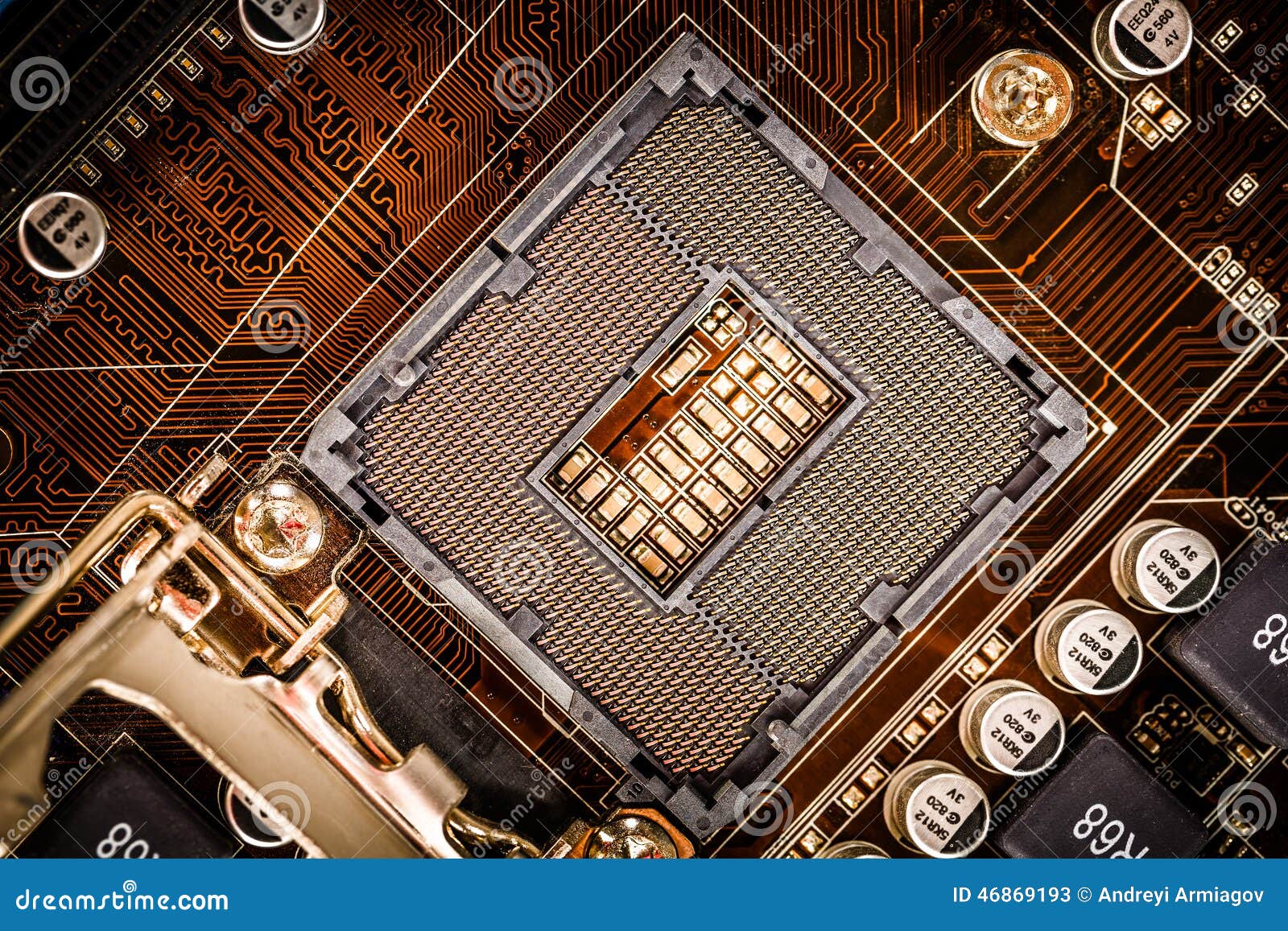 Modern Cpu Socket On A Motherboard Stock Image | CartoonDealer.com ...