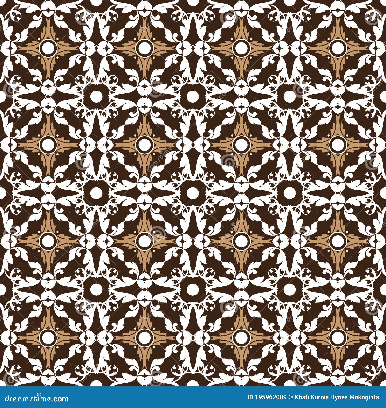 Modern Motifs Design on Central Java Batik with Simple White Brown ...