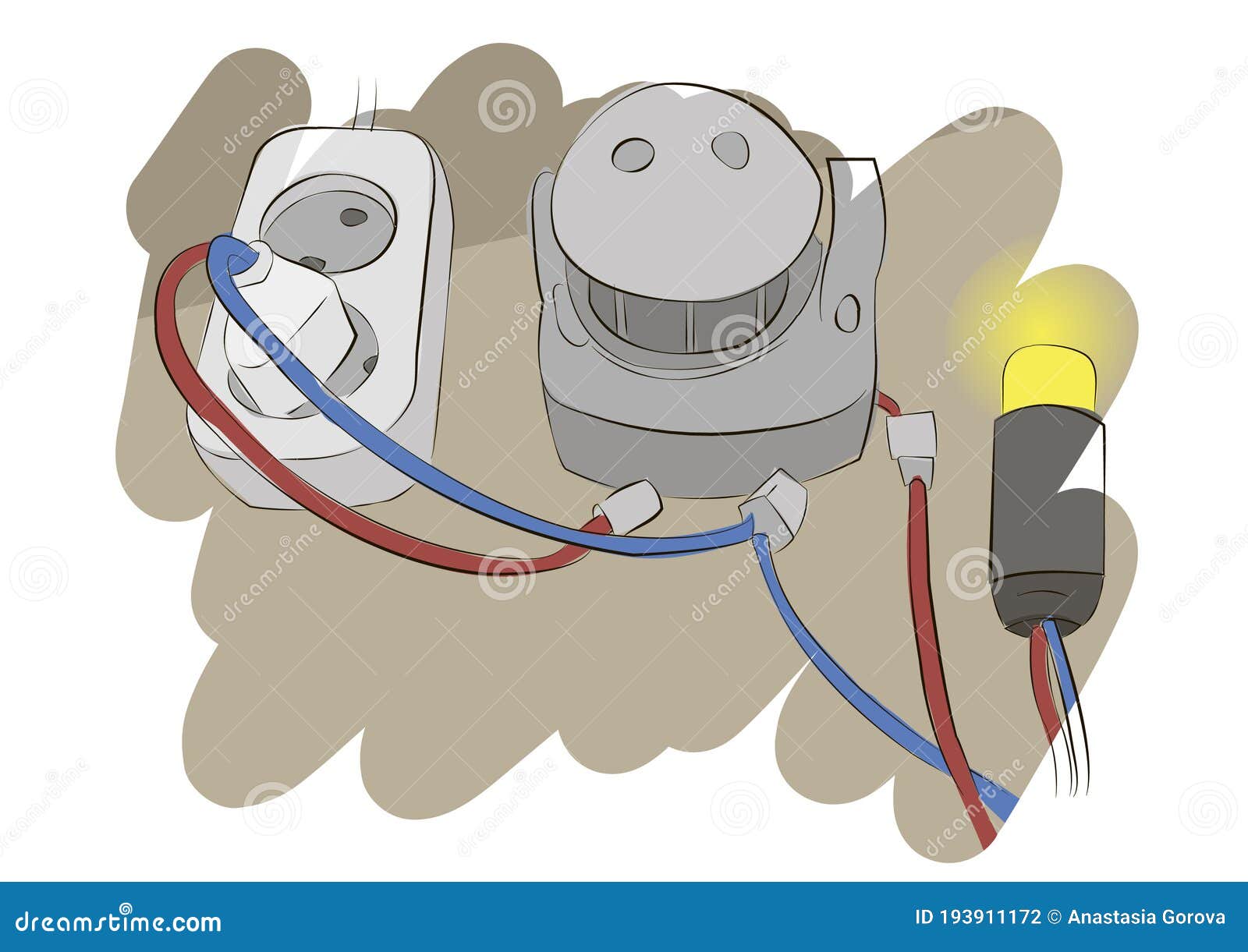 Modern Motion Sensor on Wall Indoors Illustration. Detector for ...
