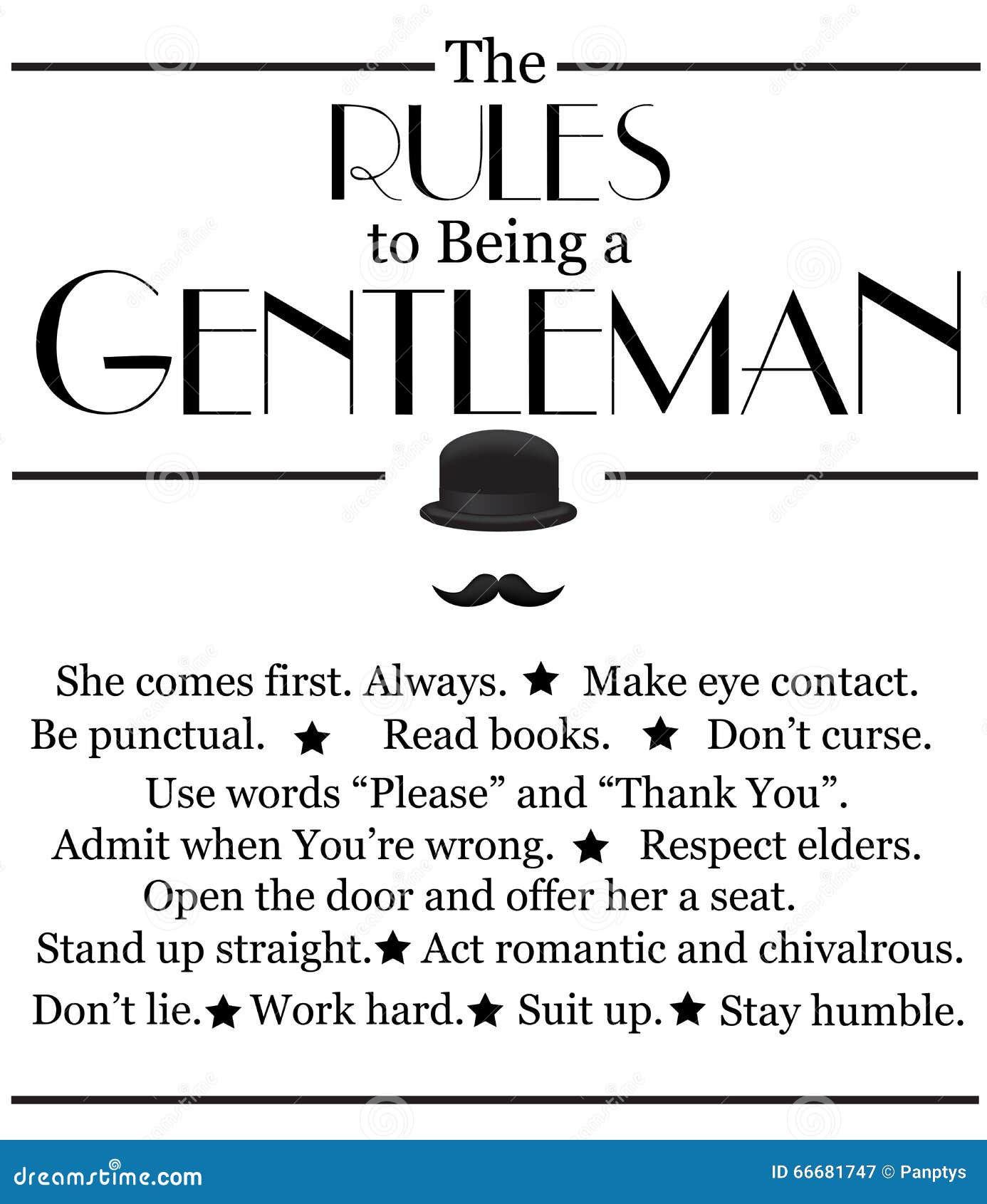 Modern, Motivational Quotation about Being a Gentleman. Stock Vector ...