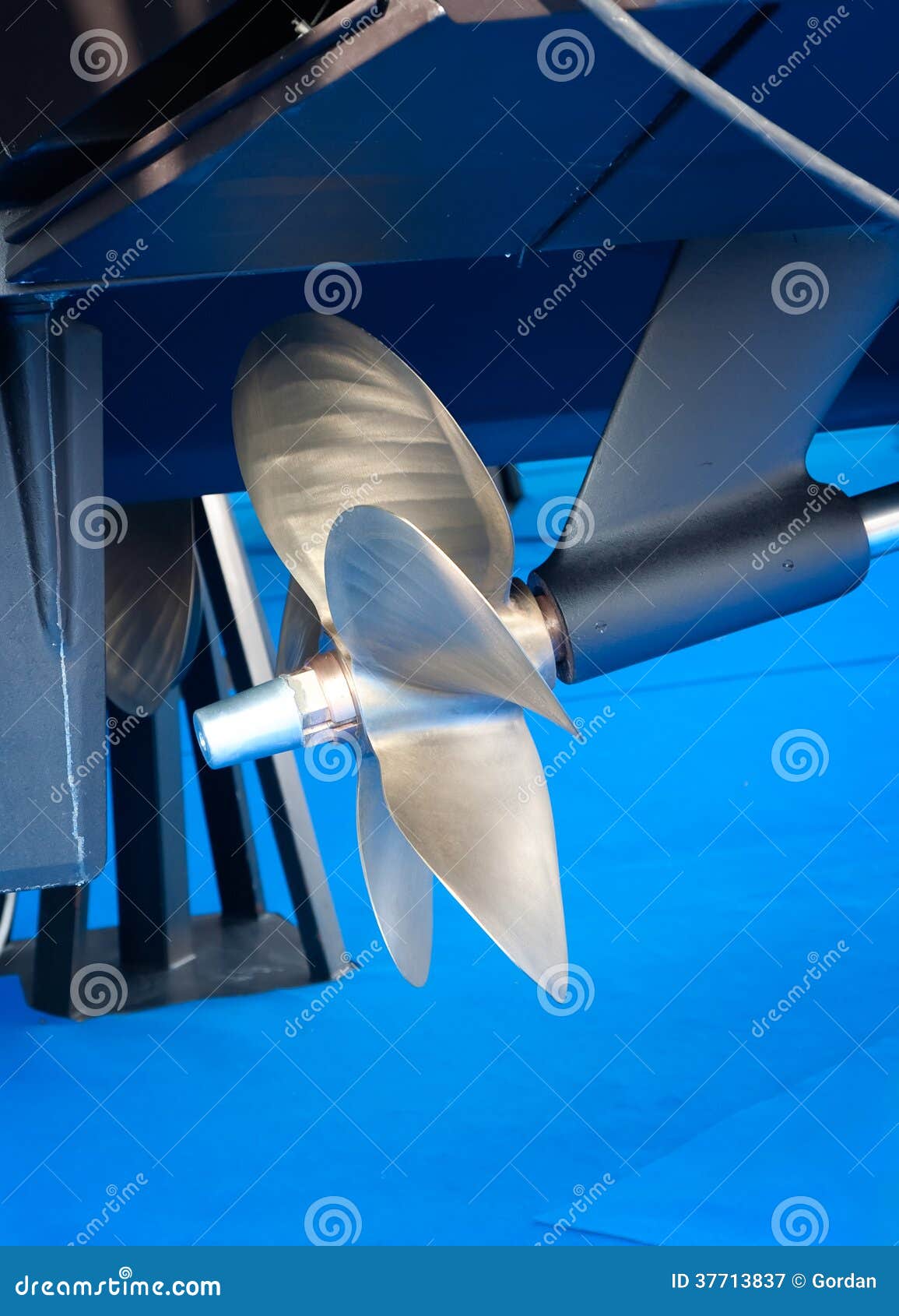 Modern Motor Boat Propeller Detail Stock Image - Image of transport ...