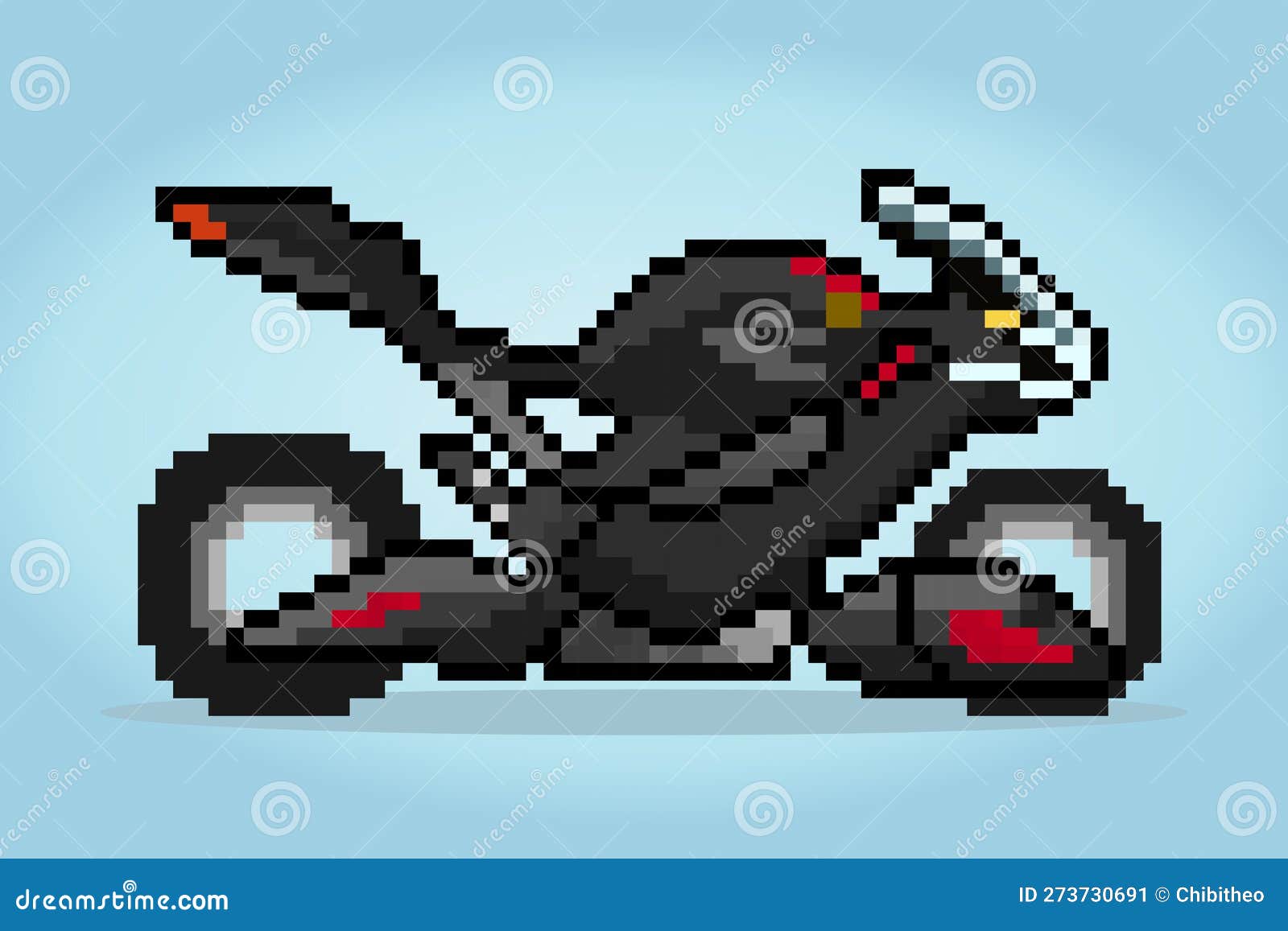 Modern Motorbikes in 8-bit Pixels. Future Motorbikes Stock Vector ...