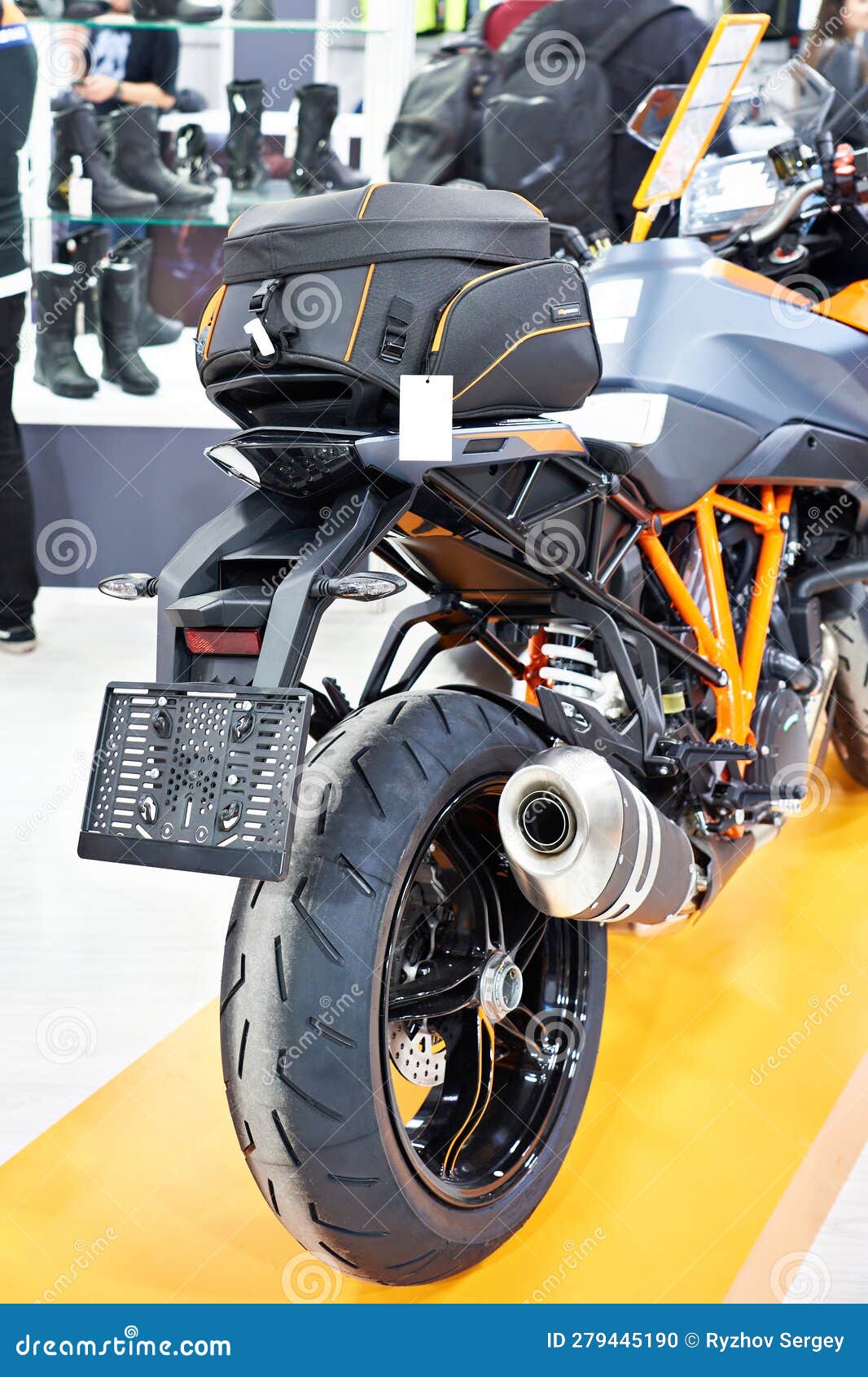 Modern motorcycle in store stock photo. Image of display - 279445190