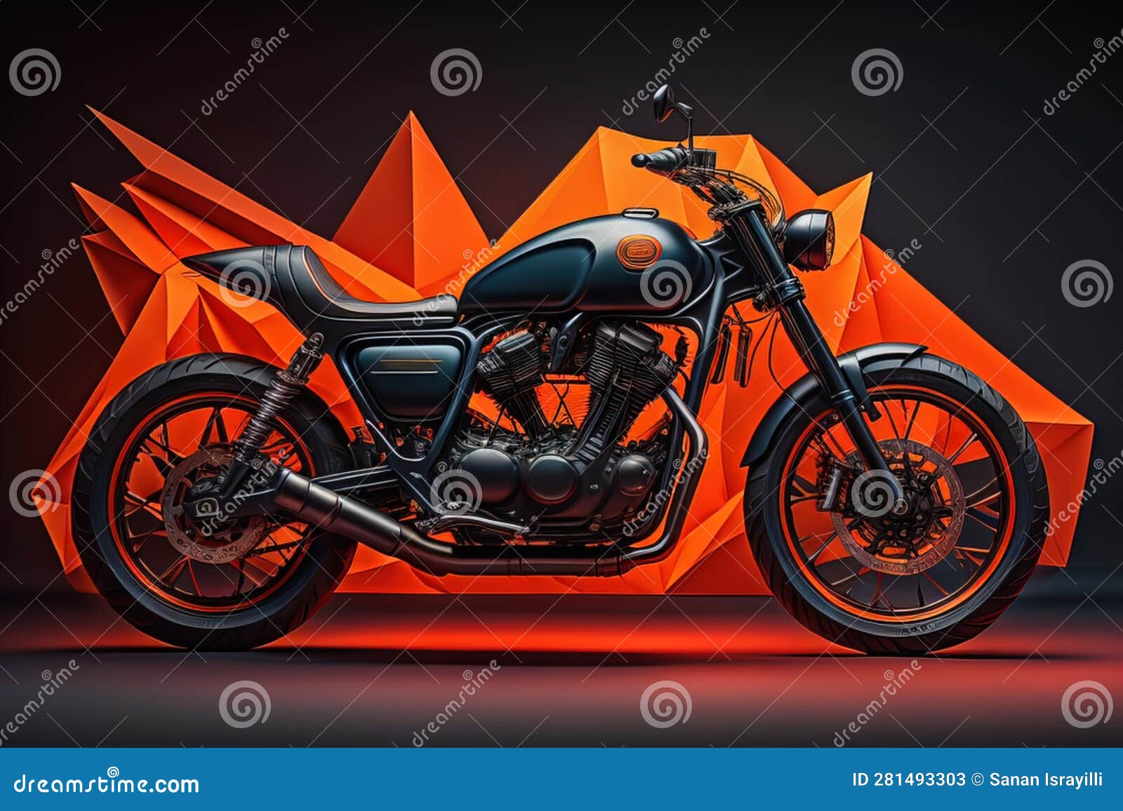 Modern Motorcycle on a Dark Background. Generative Ai Stock Image ...