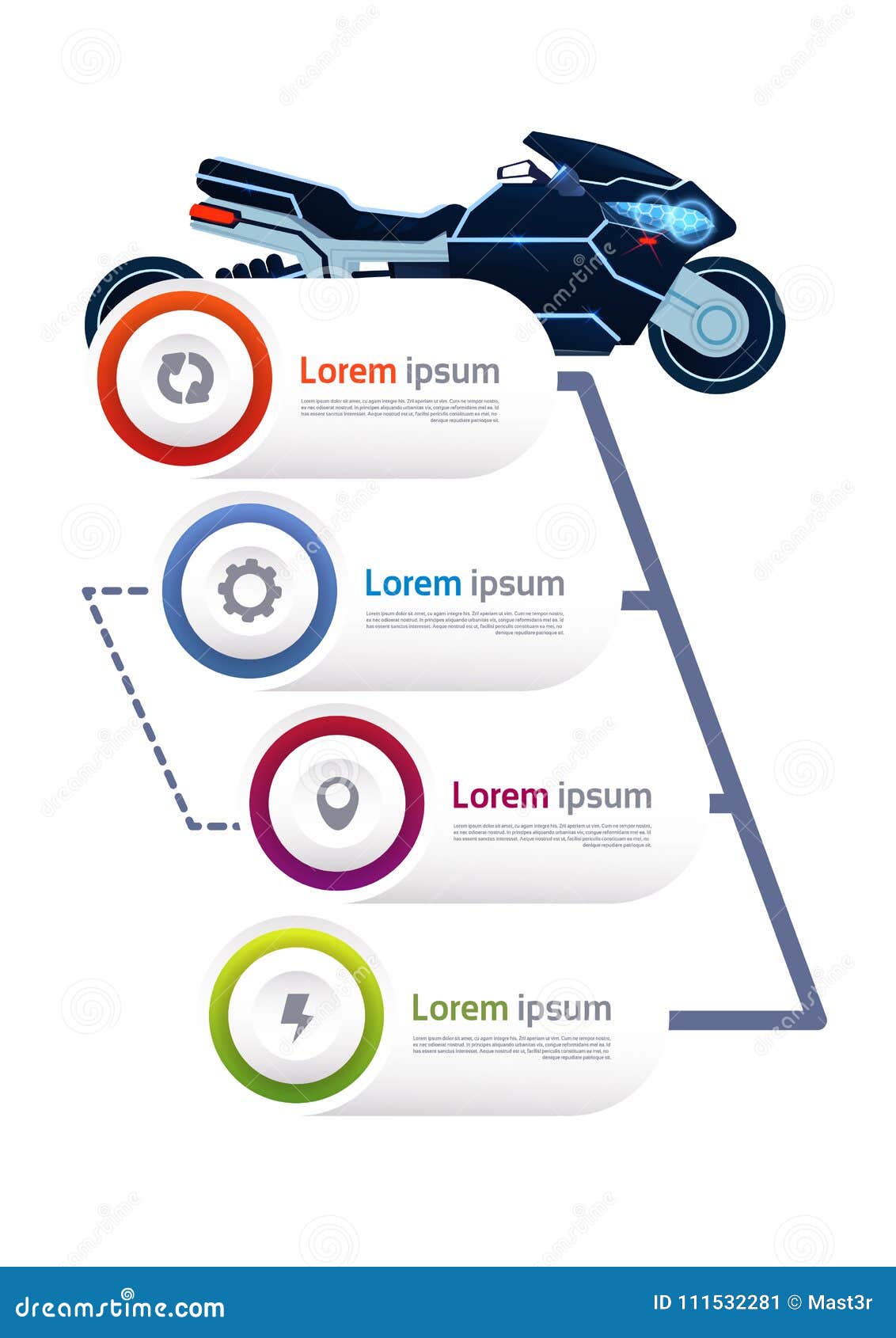 Modern Motorcycle Over Template Infographics Elements Background Stock ...