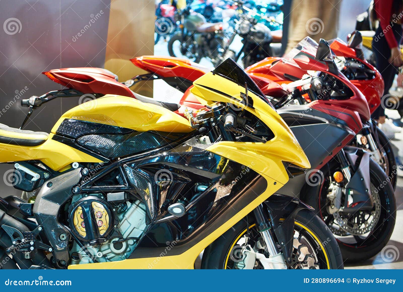 Modern motorcycles editorial stock image. Image of transport - 280896694