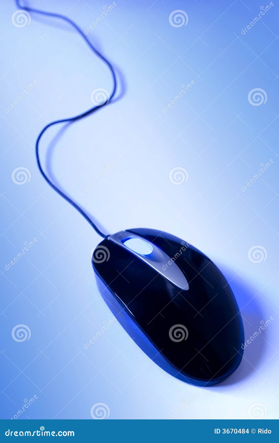 Modern mouse on blue stock photo. Image of wire, technological - 3670484