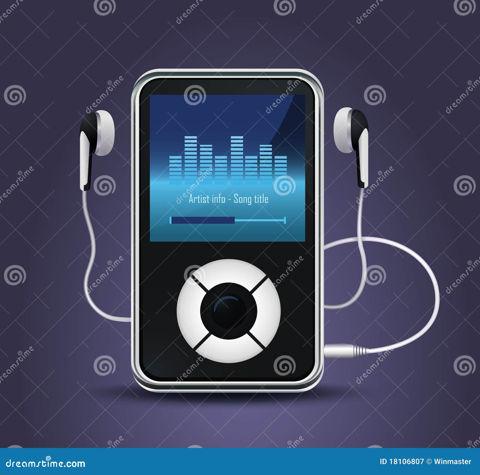 Modern mp3 player stock vector. Illustration of stereo - 18106807