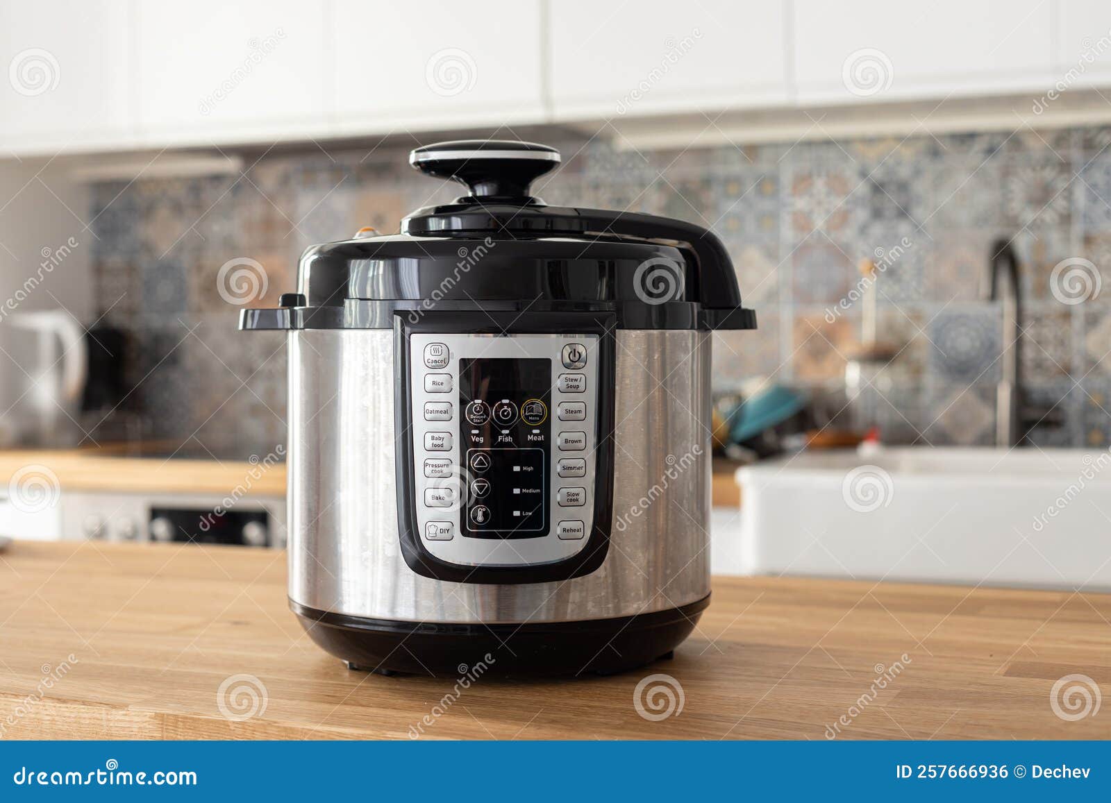 Modern Multi Cooker in the Kitchen Stock Photo - Image of appliance ...