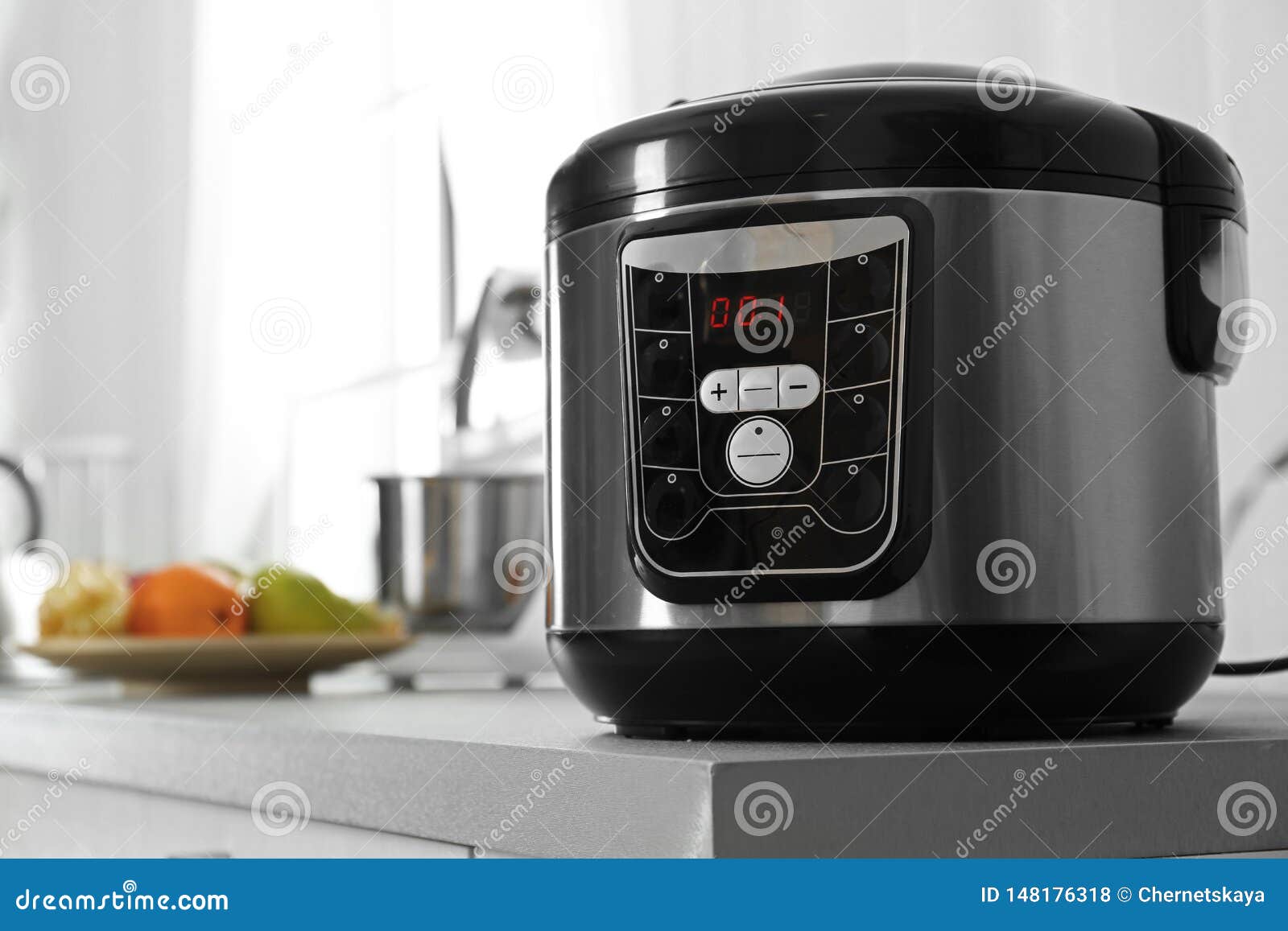 Modern Multi Cooker on Table in Kitchen Stock Photo - Image of ...
