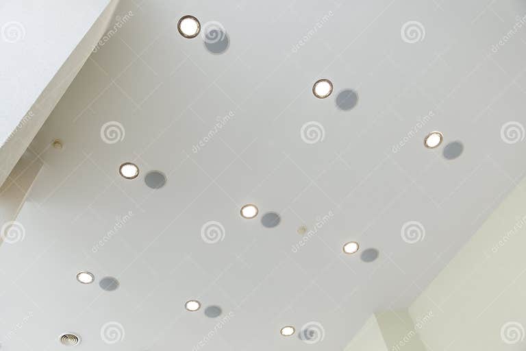Modern Multi-layered Ceiling with a Large Number of Built-in Lamps ...