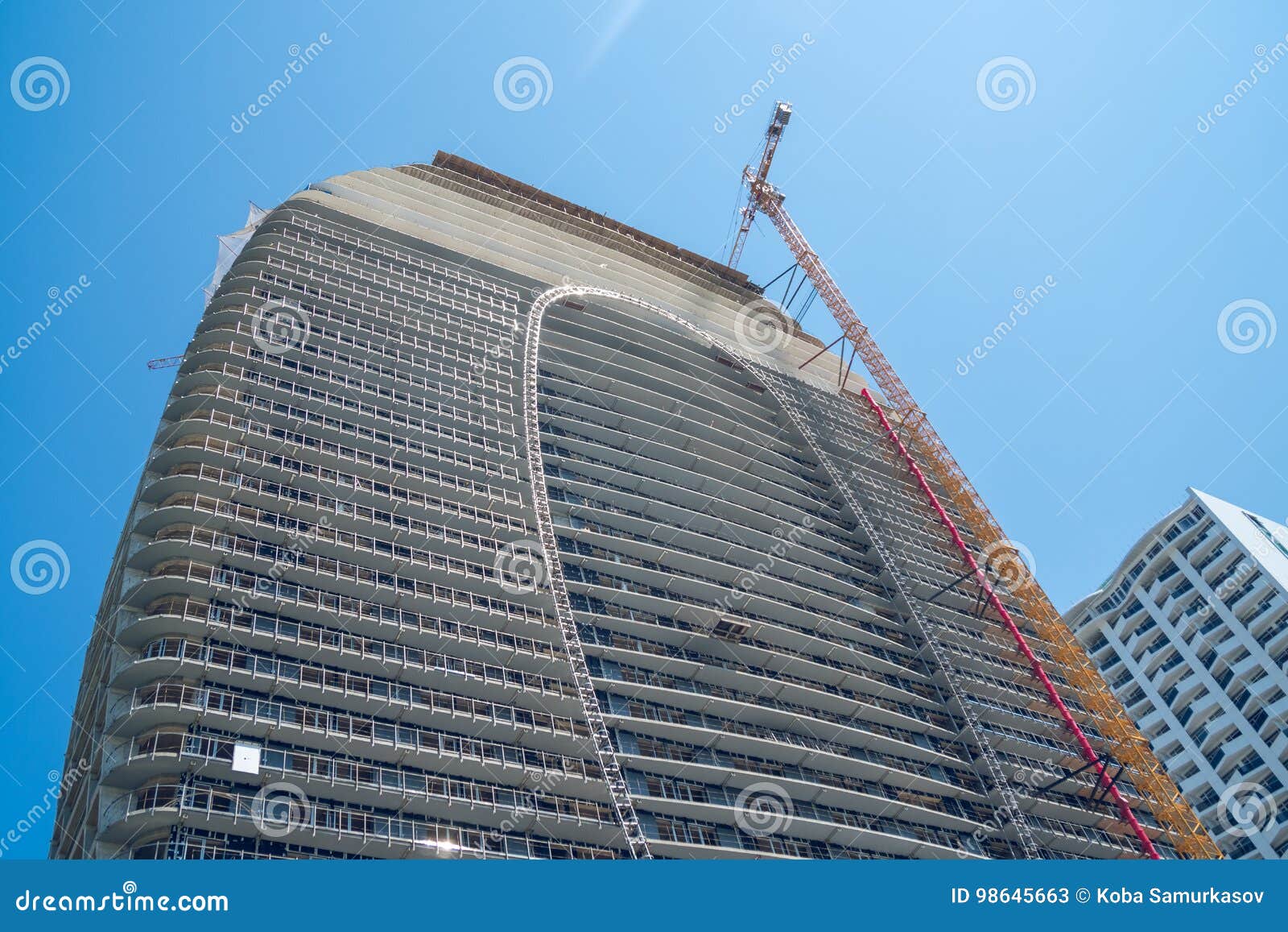 Modern Multi-storey Building. Construction of Multi-storey Build Stock ...