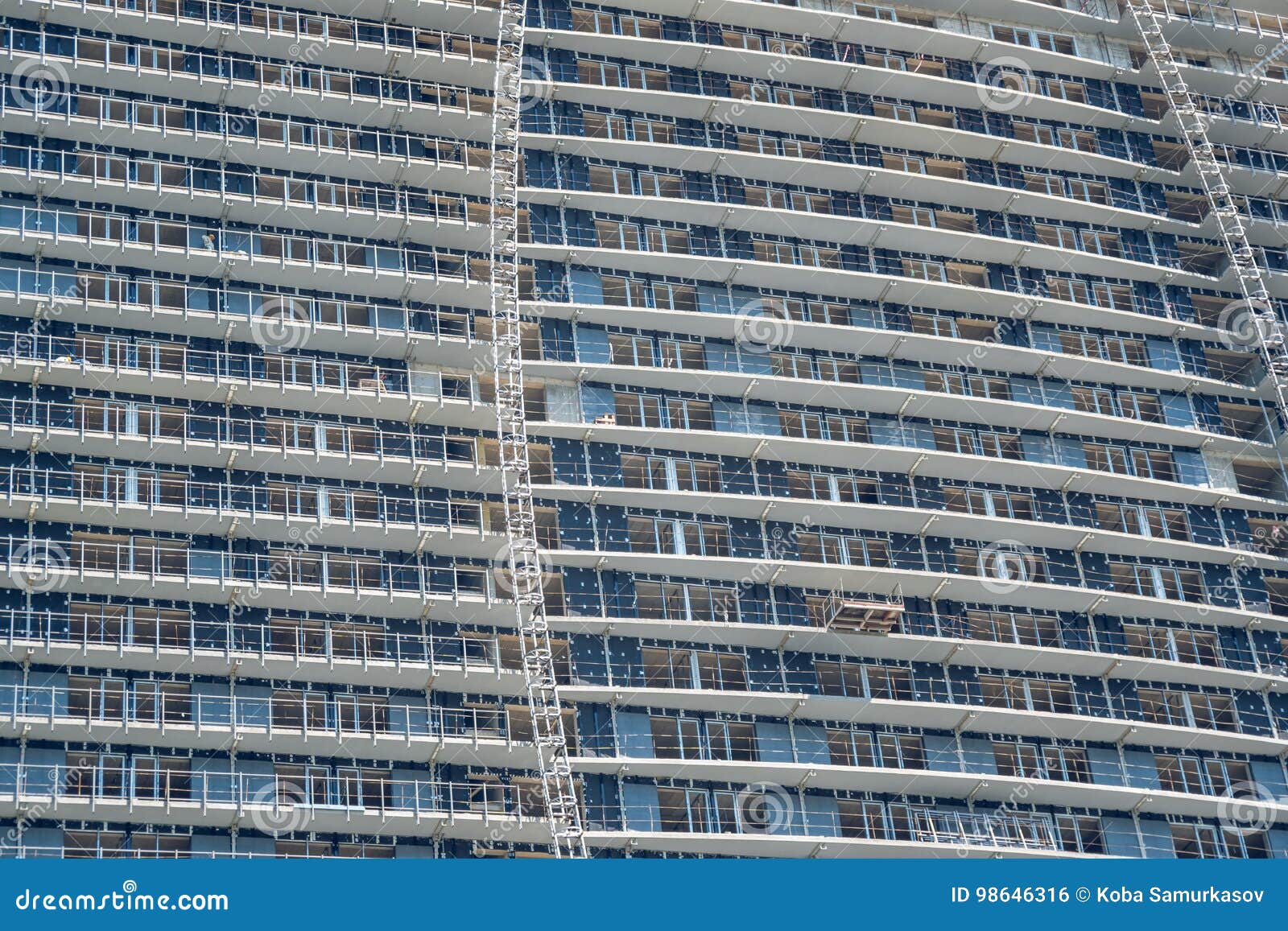 Modern Multi-storey Building. Construction of Multi-storey Build Stock ...