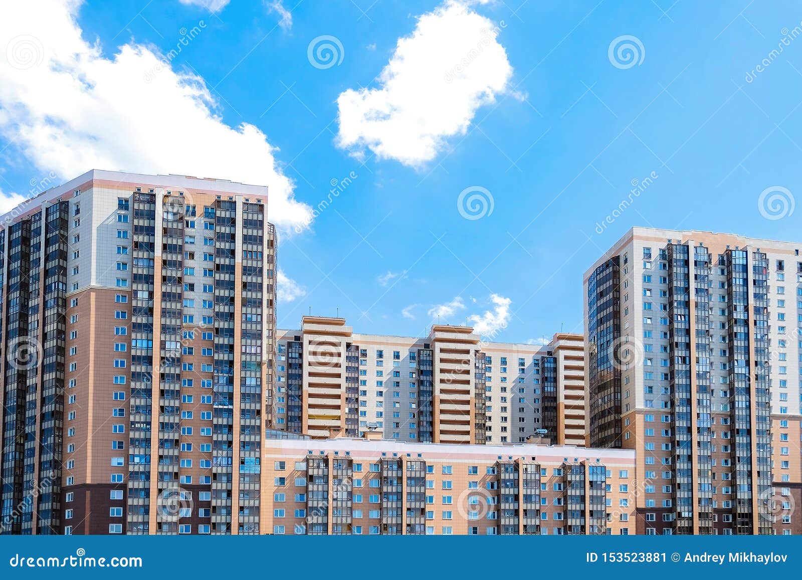 Modern Multi-storey Building with a Glass Facade. the Evening Sunset ...