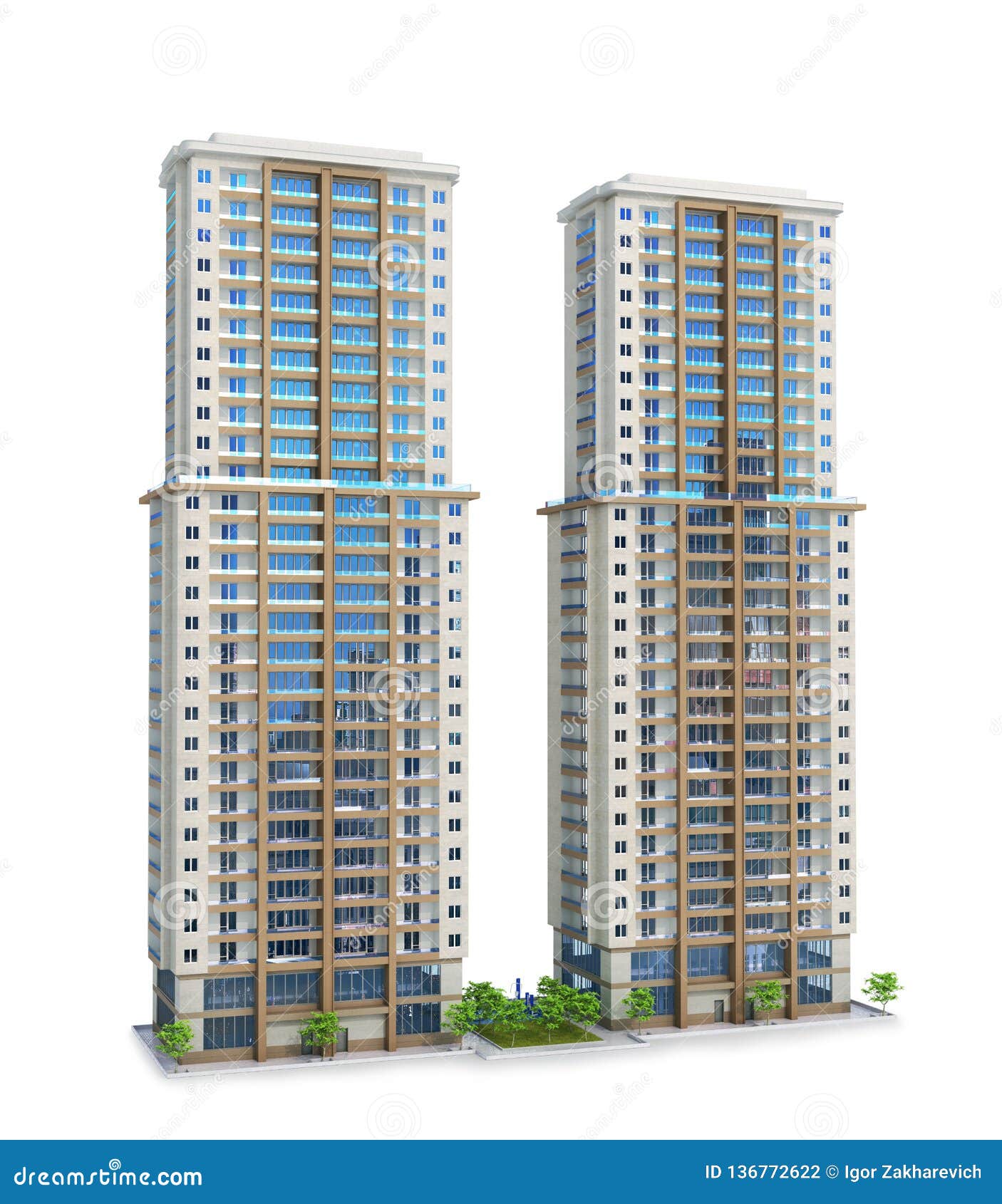 Modern Multi Storey Residential Building Stock Illustration ...