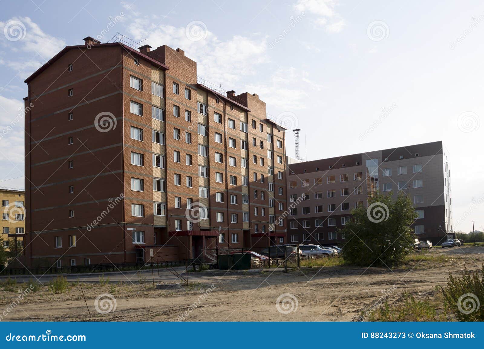 Modern Multi-storeyed Buildings with Telecommunications Tower Behind ...