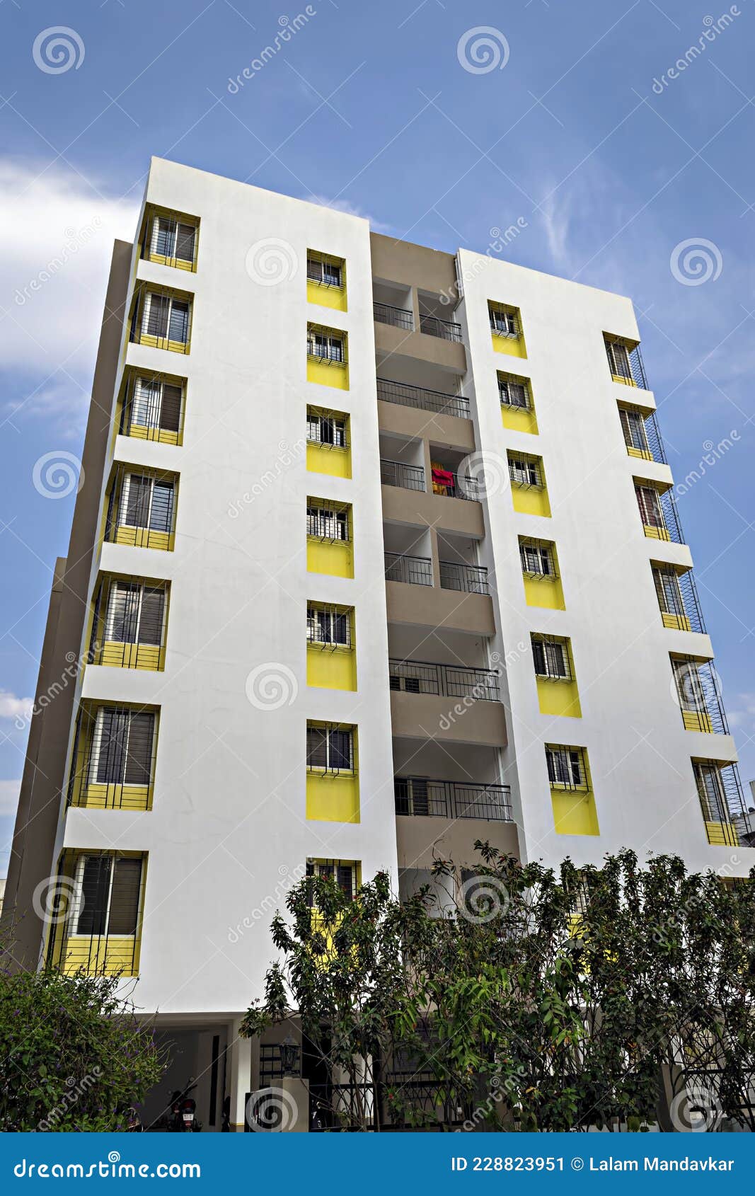 Modern Multi-storied Residential Building with Nice Beautiful Bl Stock ...