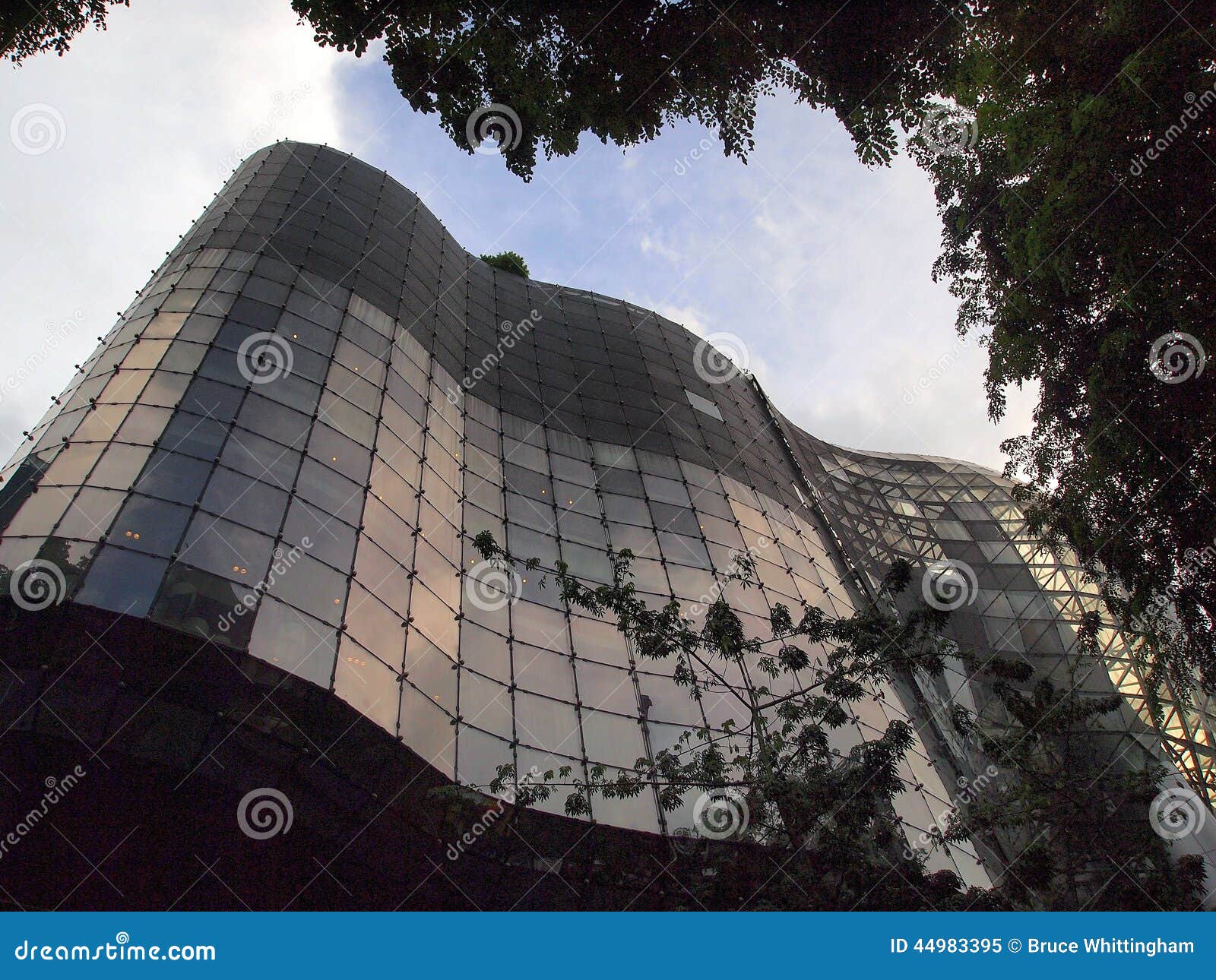 Building With Curved Walls And Architectural Solutions Stock Photo ...