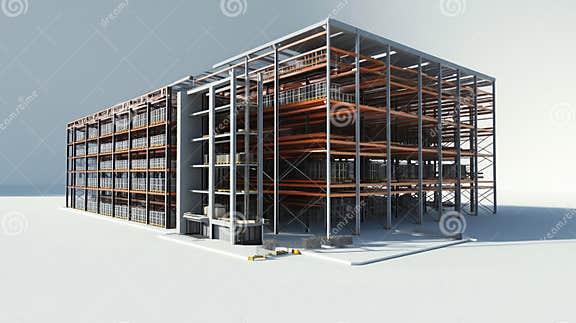Modern Multi-story Warehouse Design Featuring Unique Structural ...