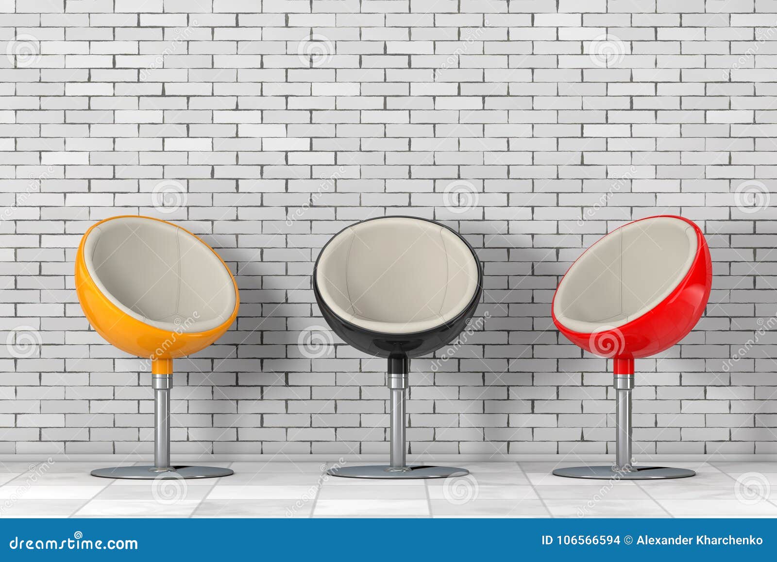 Modern Multicolor Ball Chairs. 3d Rendering Stock Illustration ...