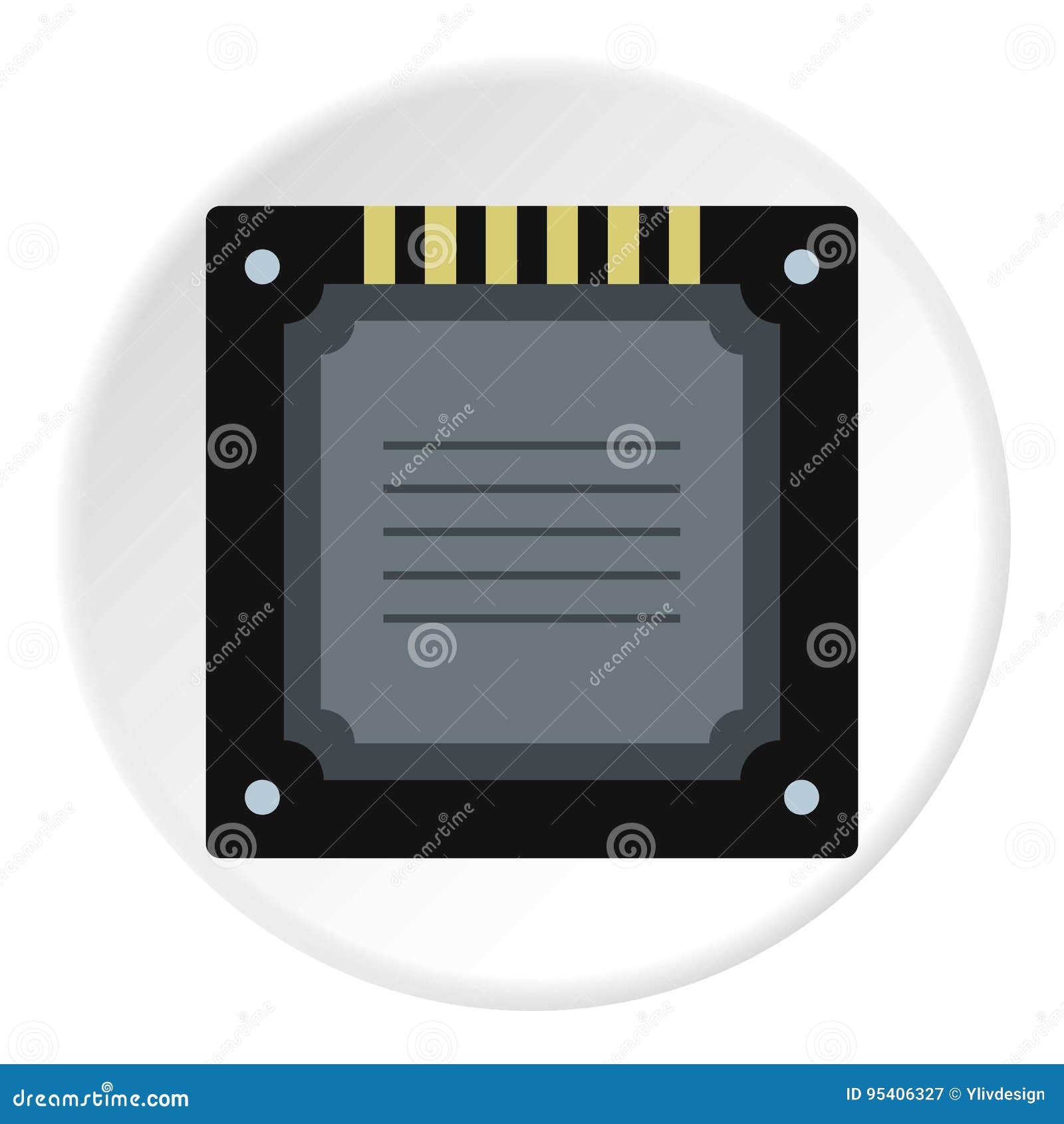 Modern Multicore CPU Icon Circle Stock Vector - Illustration of ...